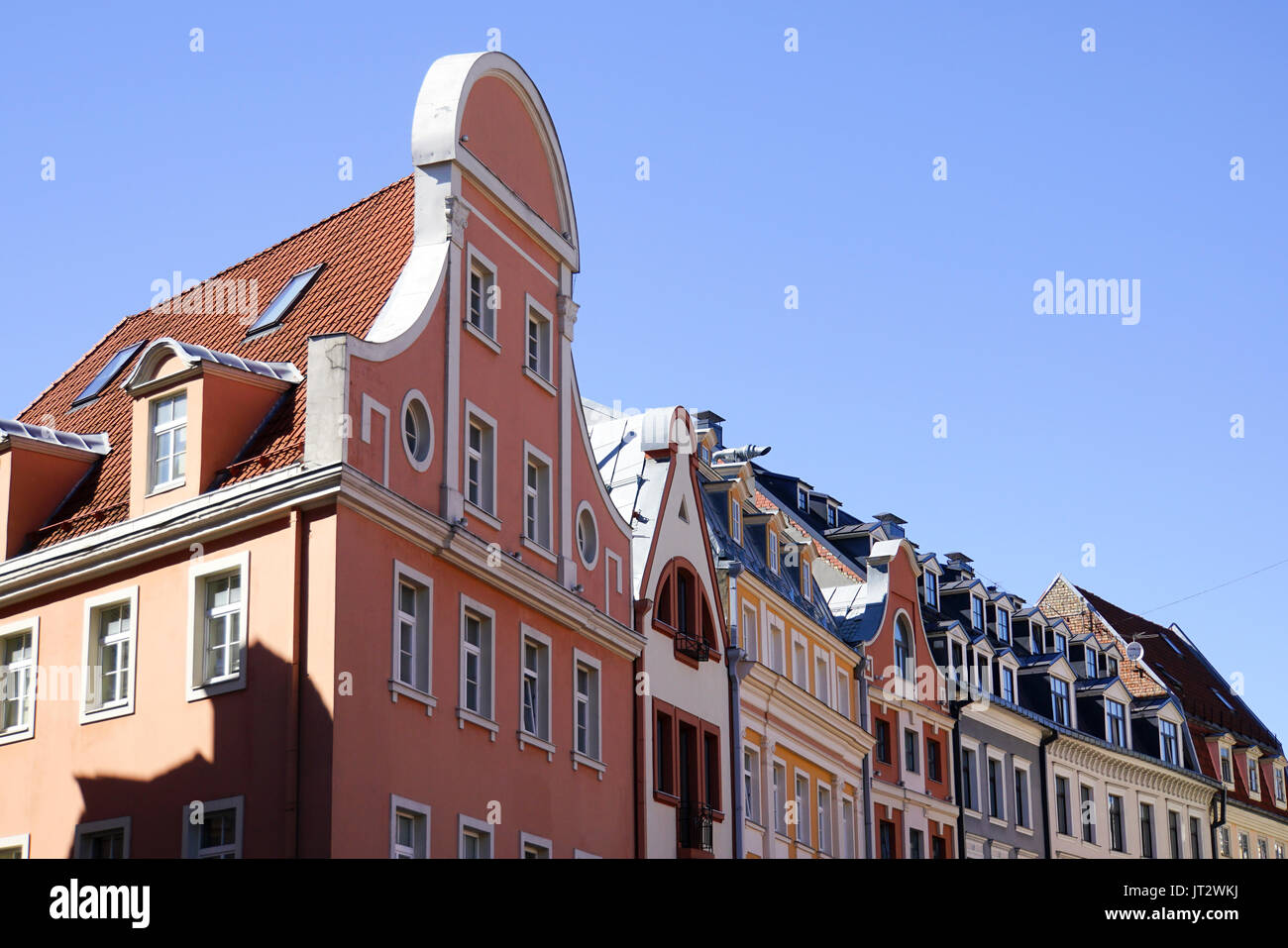Facade of building in Riga, Latvia Stock Photo - Alamy
