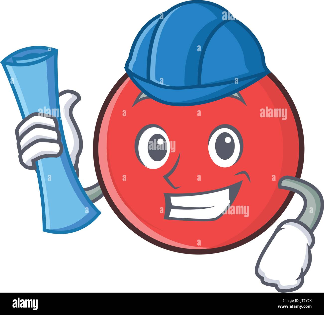 Architect bowling ball character cartoon vector illustration Stock ...