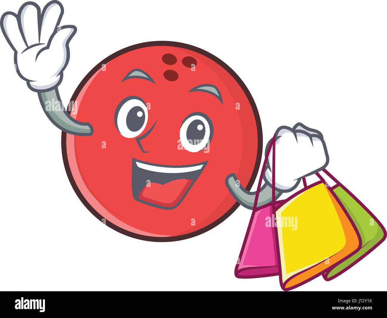 Shopping bowling ball character cartoon vector illustration Stock ...