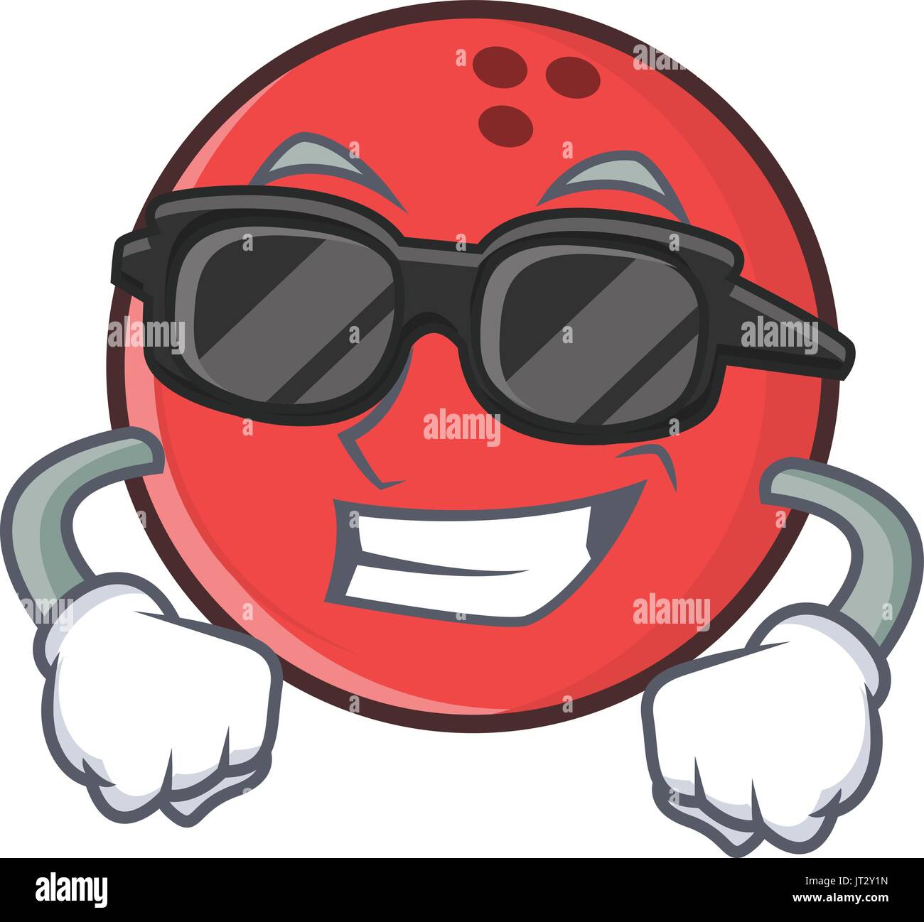 Super cool bowling ball character cartoon vector illustration Stock ...