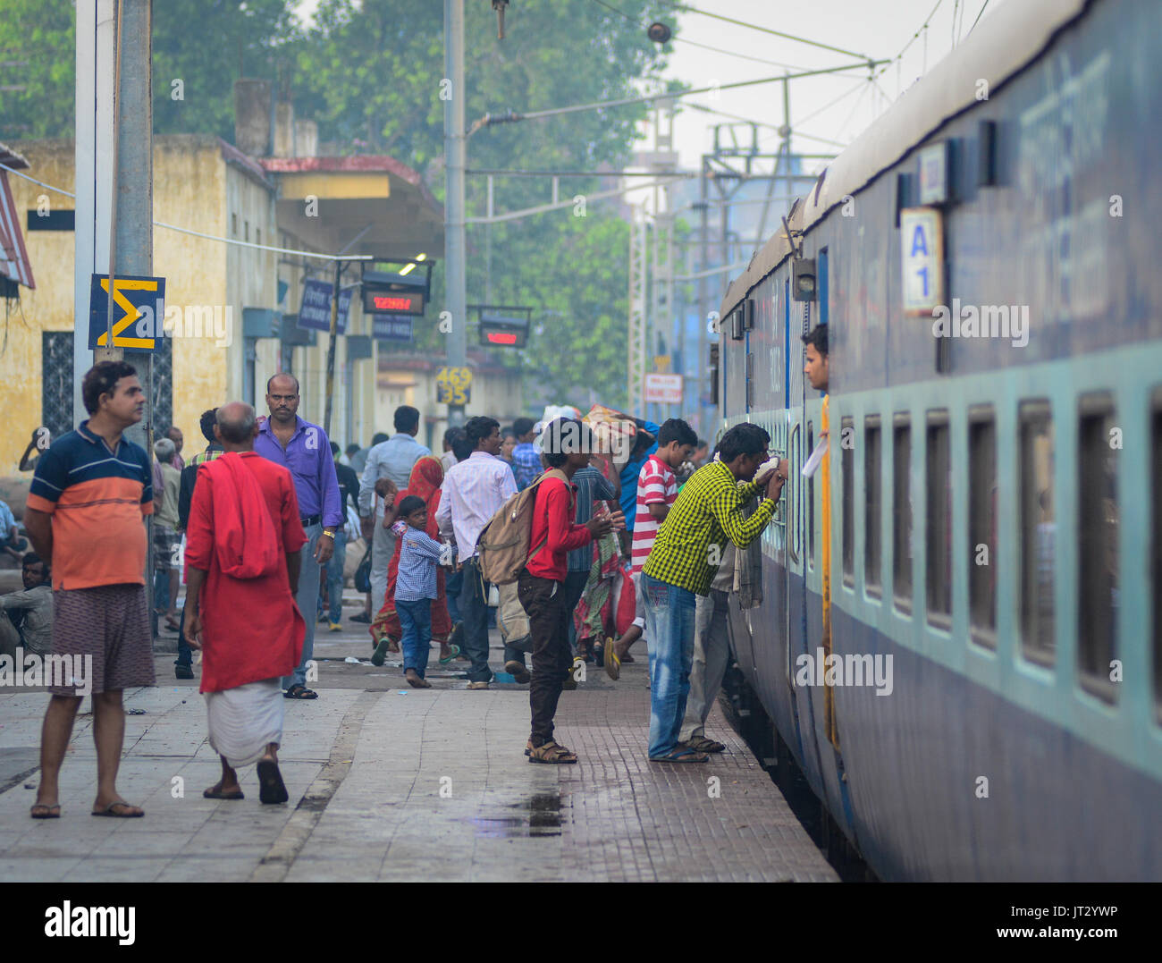 Gaya, India - Jul 9, 2015. People at Gaya Station in India. Indian ...