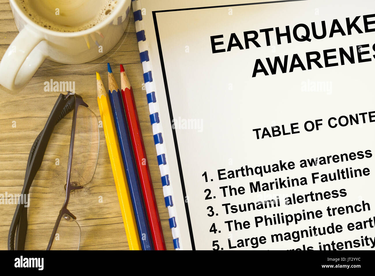 Earthquake awareness seminar- with topics on a cover sheet of a lecture ...