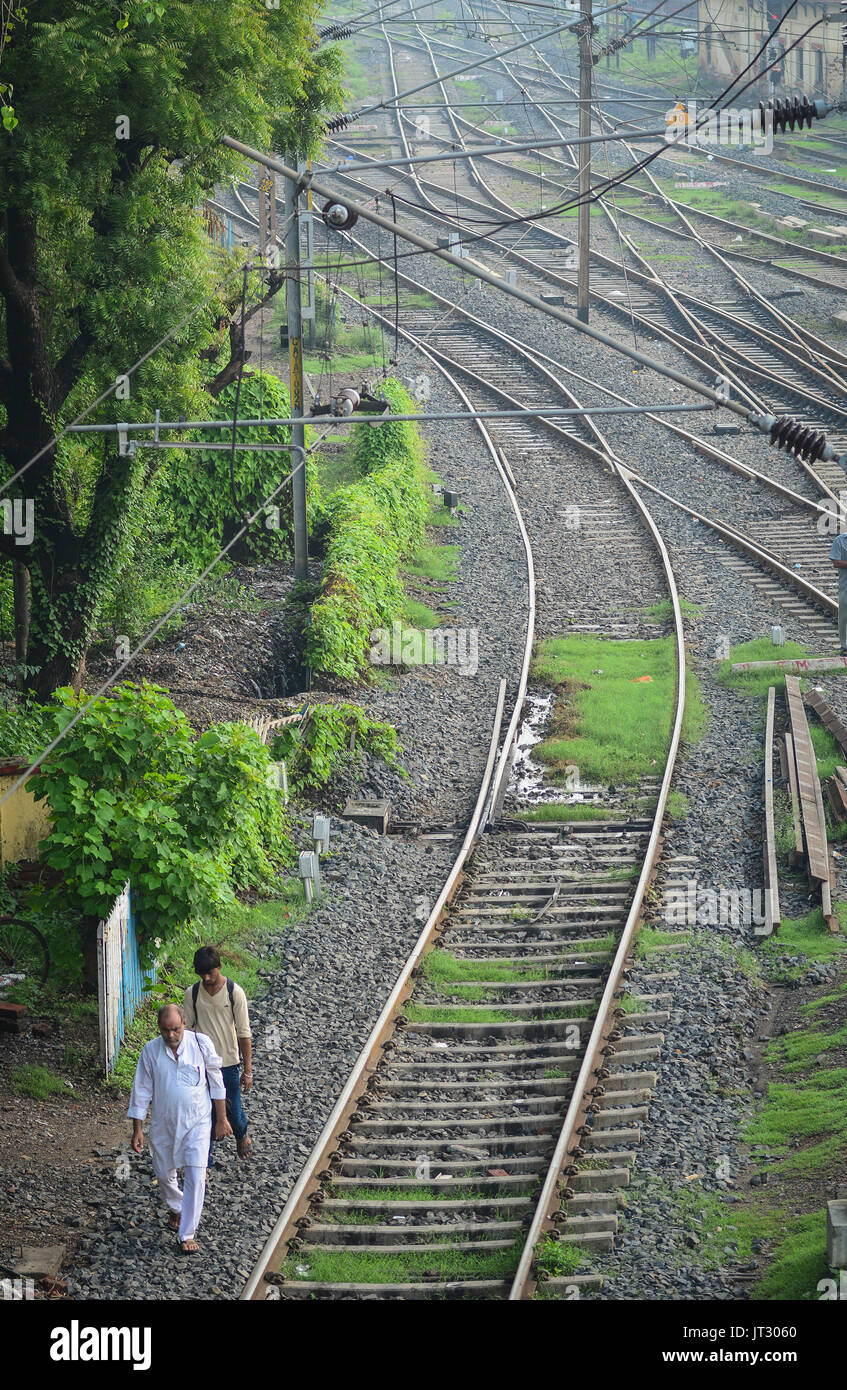 Gaya, India - Jul 9, 2015. People walking at Gaya Station in India ...