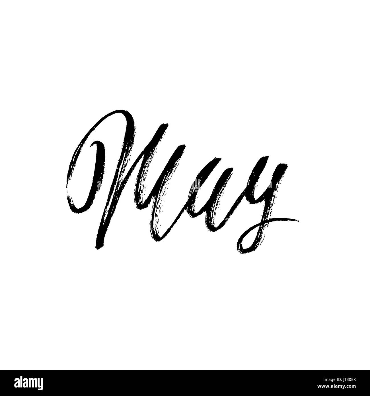 Hand drawn typography lettering. May. Month inscription. Vector ...