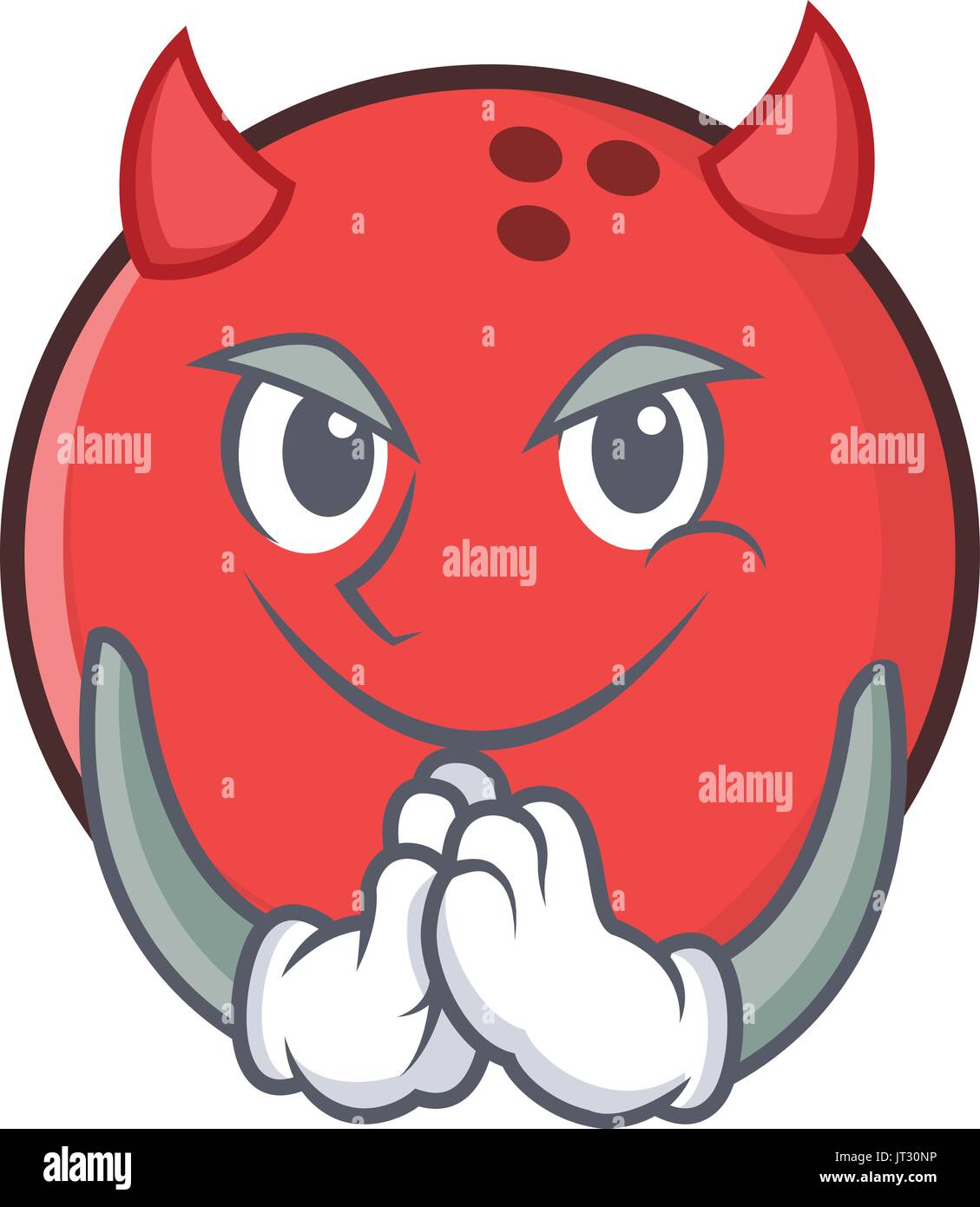 Devil bowling ball character cartoon vector illustration Stock Vector ...