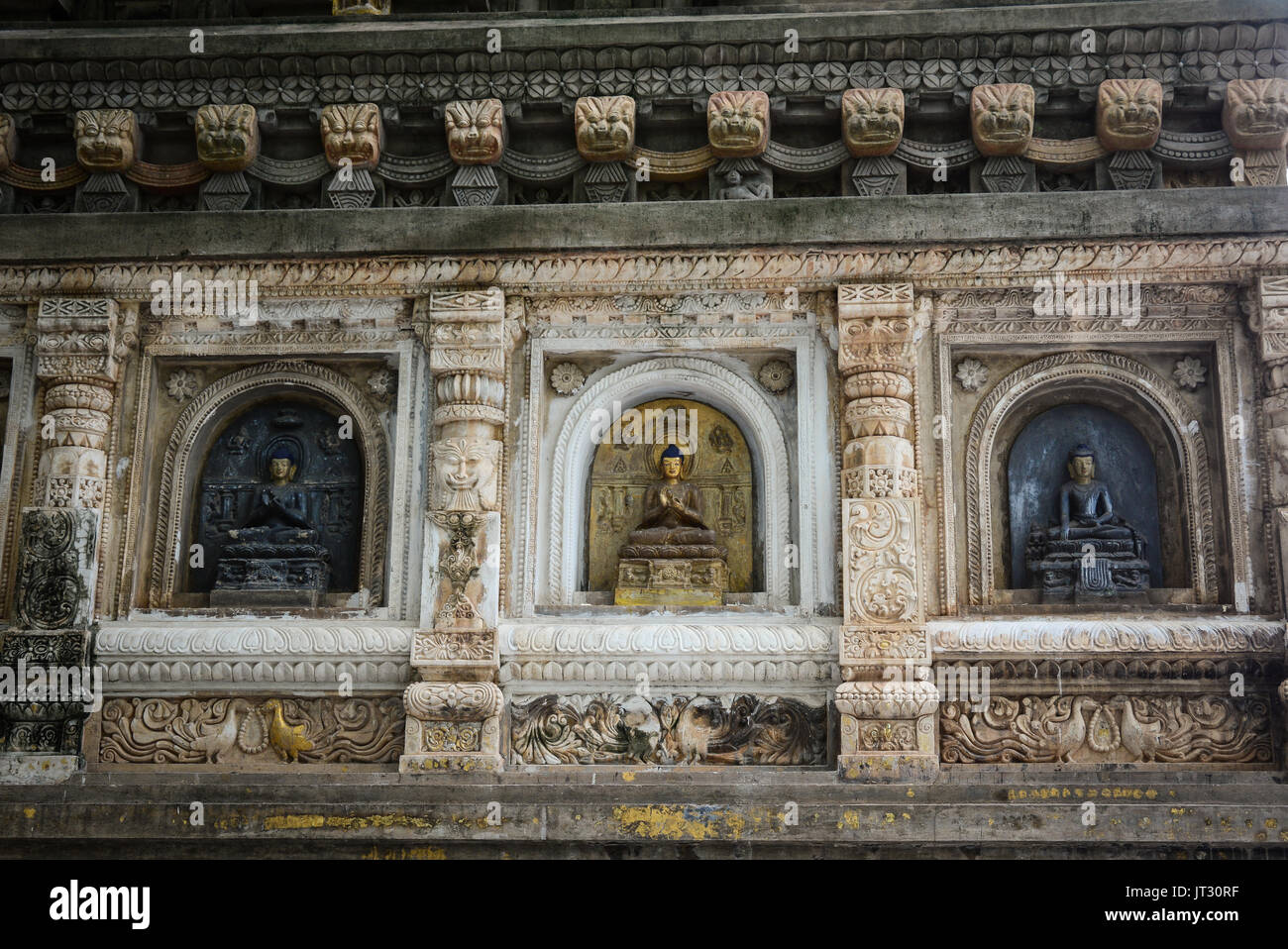 Details of main stupa at Mahabodhi Temple Complex in Bodhgaya, India ...