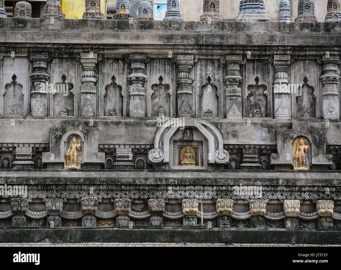 Buddha statues at Mahabodhi Temple Complex in Bodhgaya, India ...