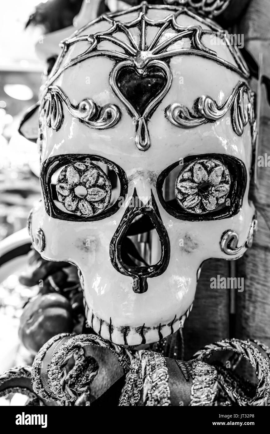 Venetian Mask of a skull - VENICE, ITALY - JUNE 29, 2016 Stock Photo ...