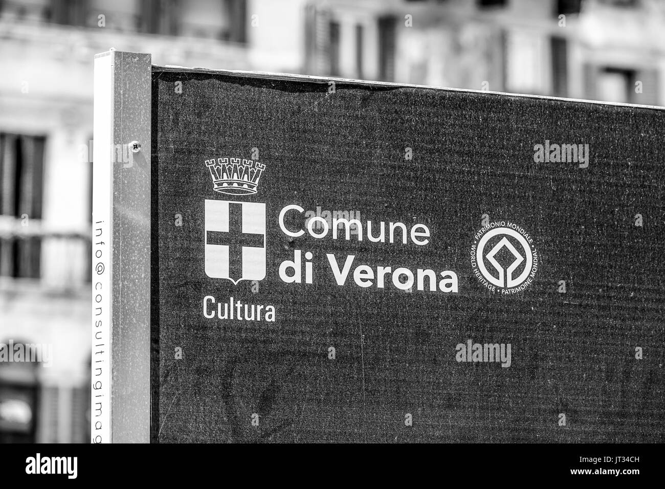 Comune di Verona sign in the city center - VERONA, ITALY - JUNE 30 ...