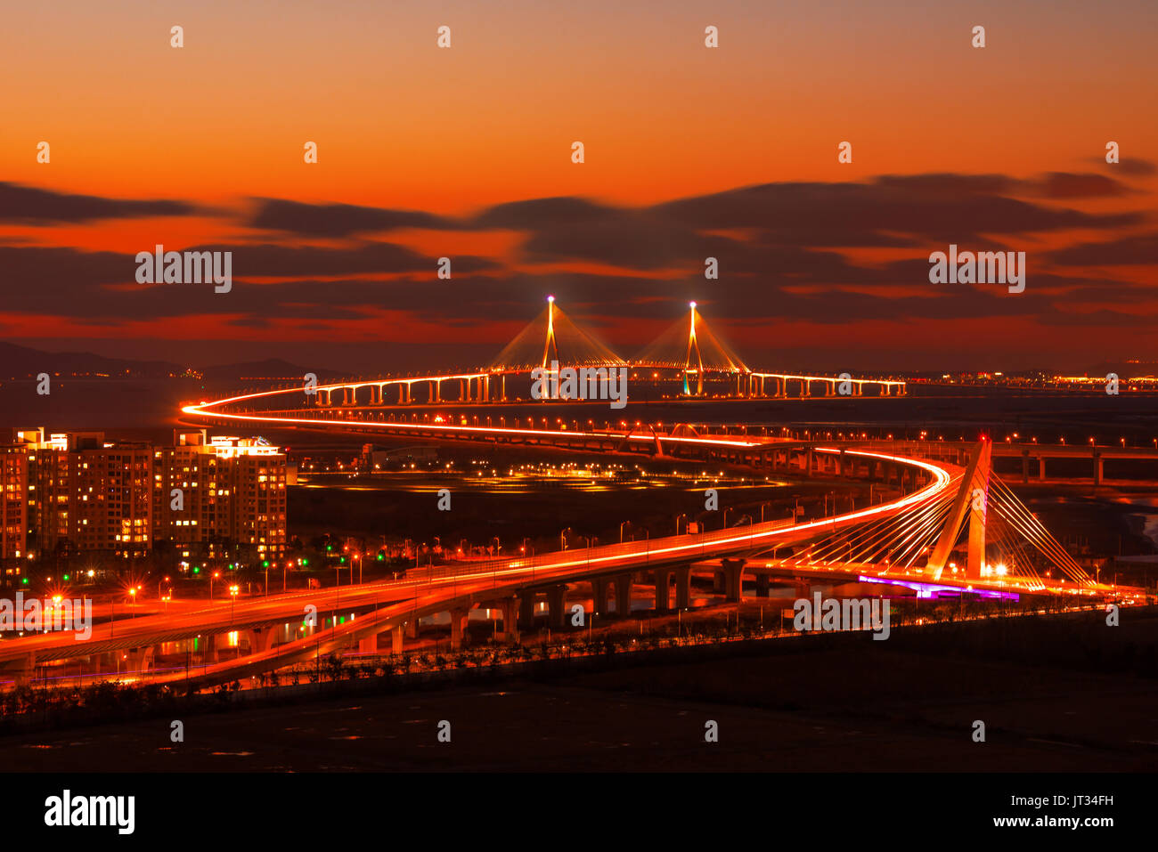 incheon bridge with color filter Stock Photo - Alamy
