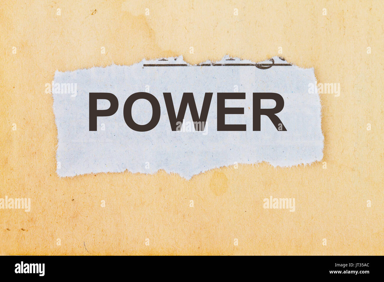 Power newspaper cutout in an old paper background Stock Photo - Alamy