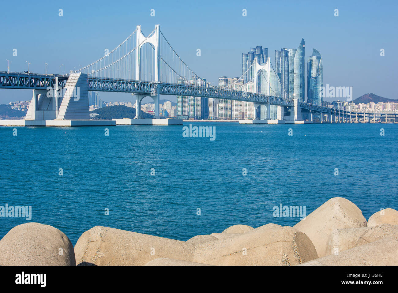 Gwangan bridge and Haeundae in Busan,Korea Stock Photo - Alamy
