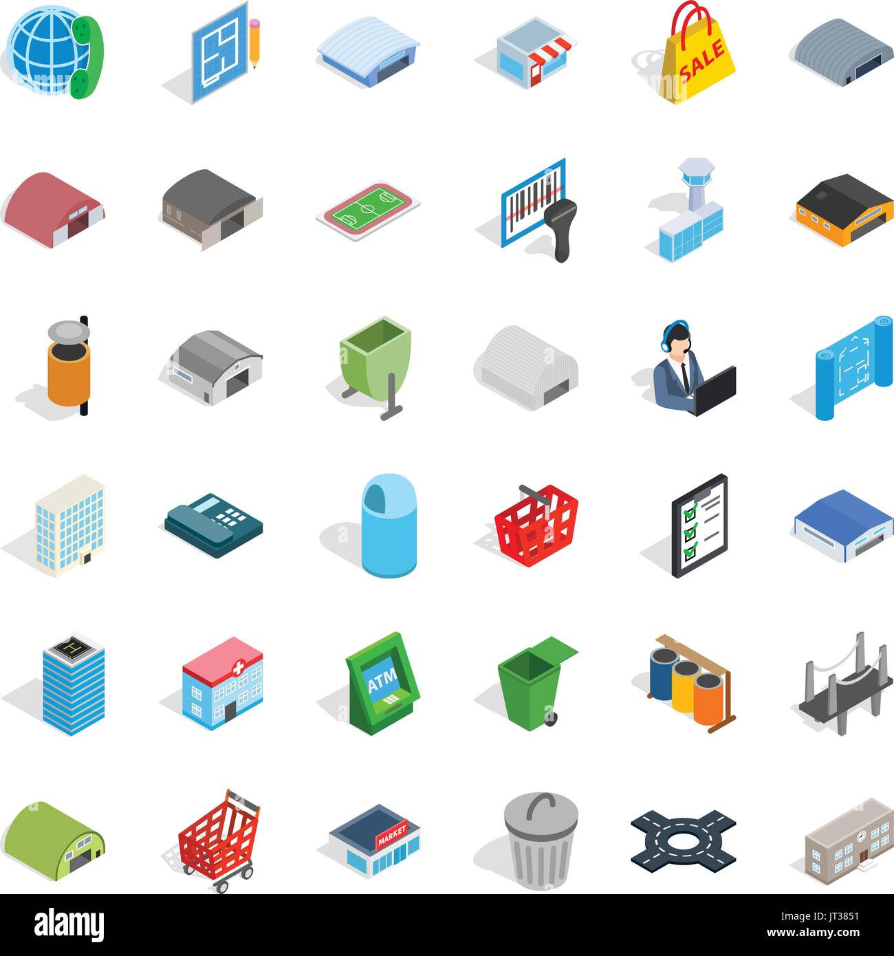 Big city icons set, isometric style Stock Vector Image & Art - Alamy
