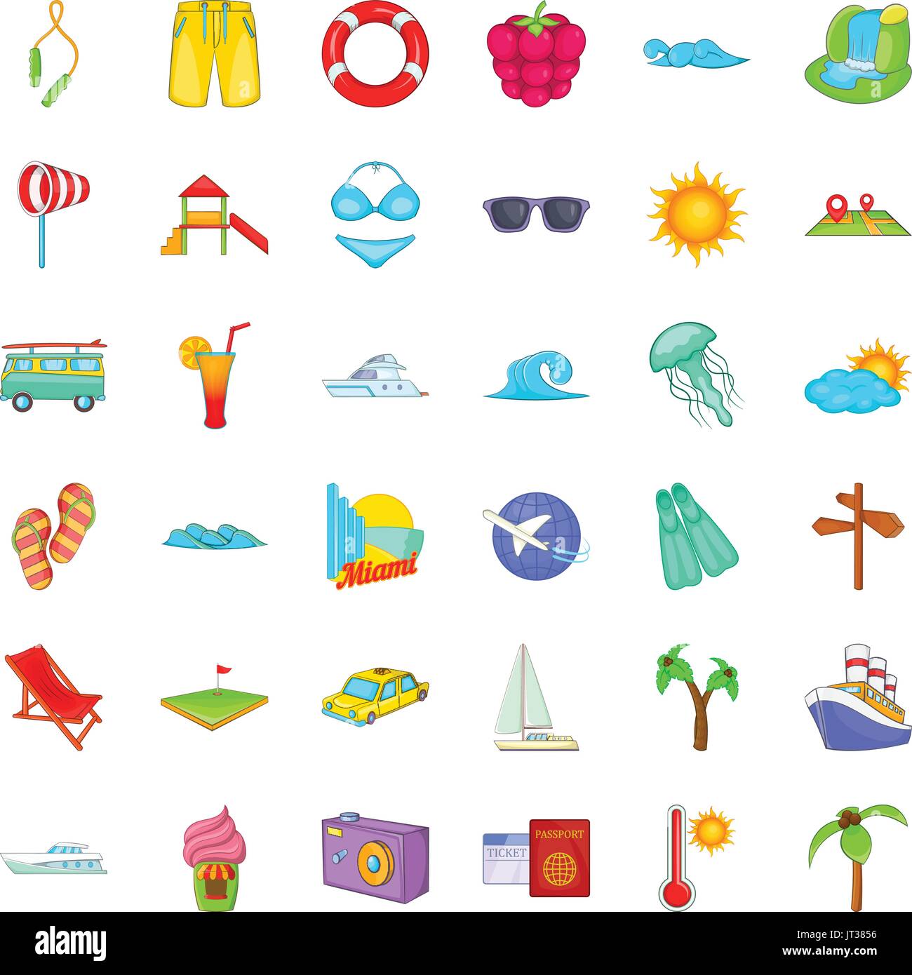 Small vacation icons set, cartoon style Stock Vector Image & Art - Alamy