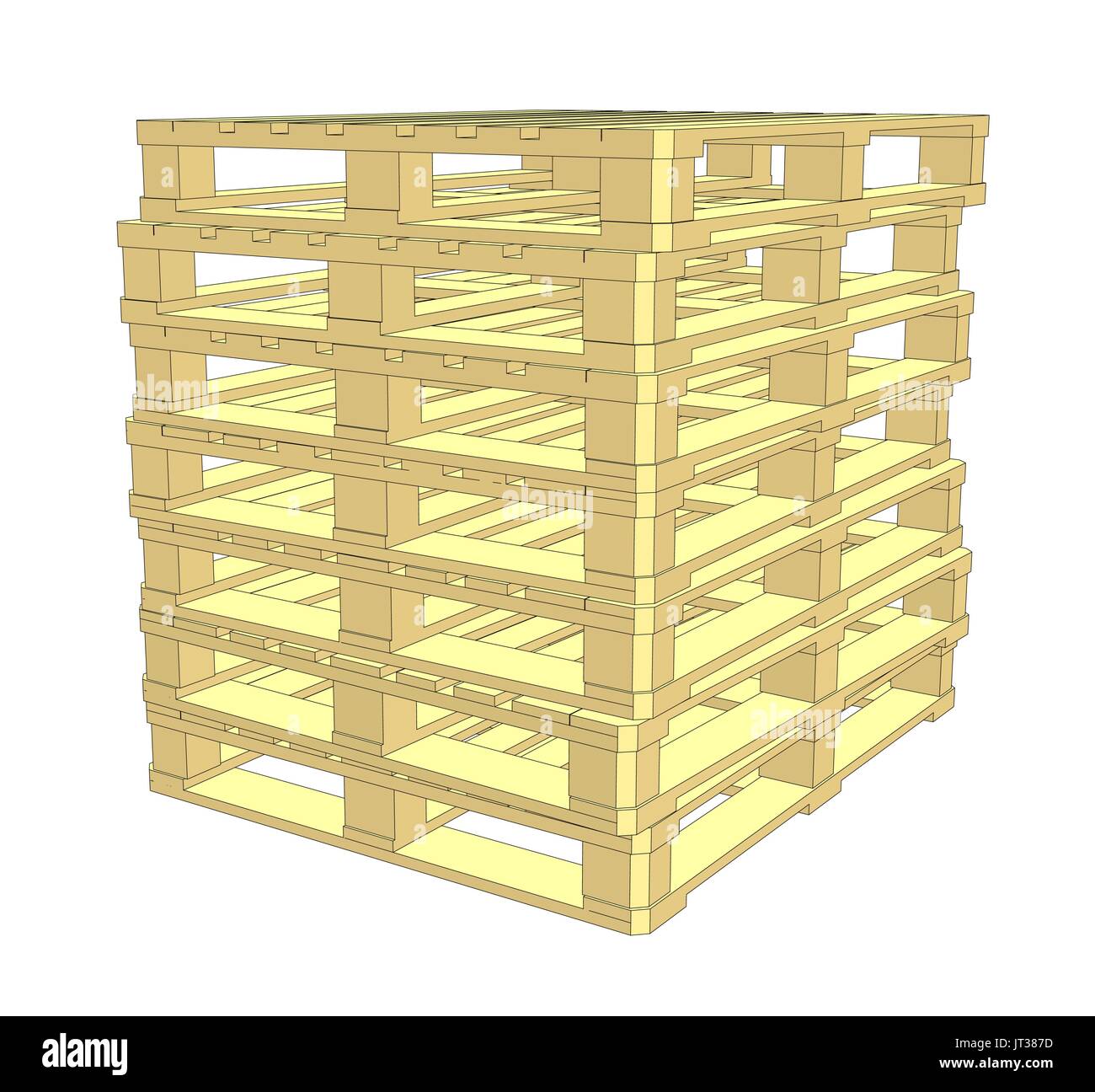 Stack of wooden pallets Stock Vector Images - Alamy
