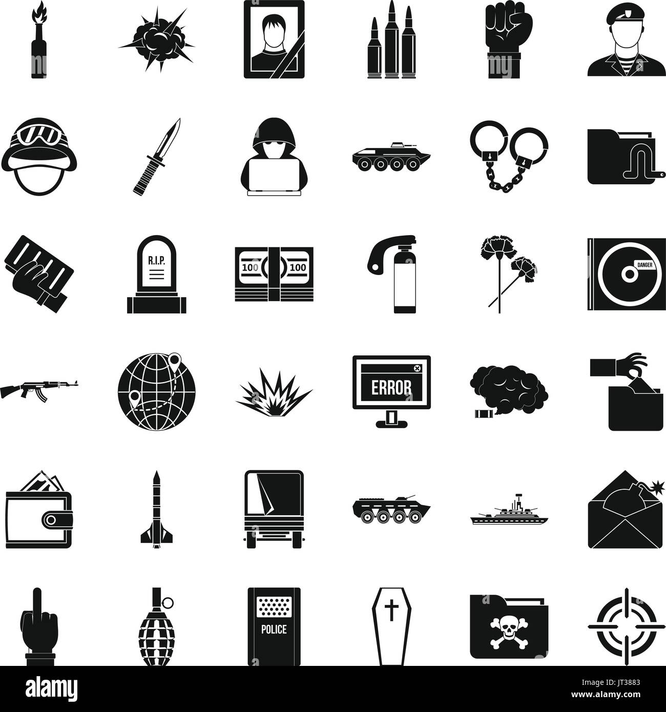Internet war icons set, simple style Stock Vector Image & Art - Alamy