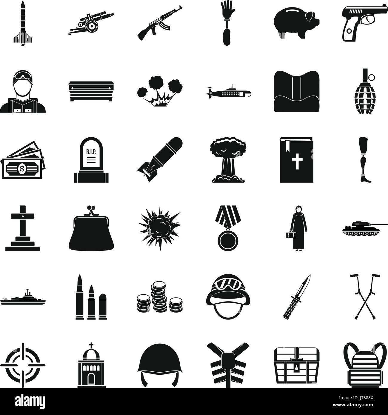 War gun icons set, simple style Stock Vector Image & Art - Alamy