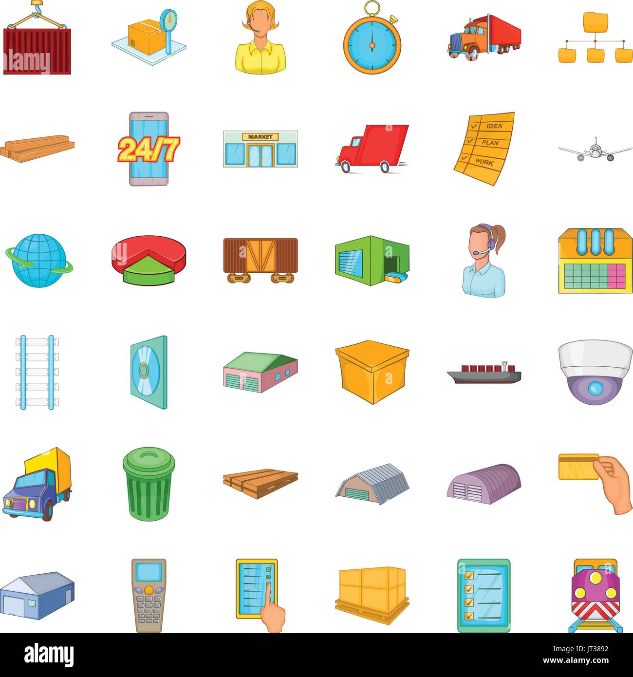 Big warehouse icons set, cartoon style Stock Vector Image & Art - Alamy