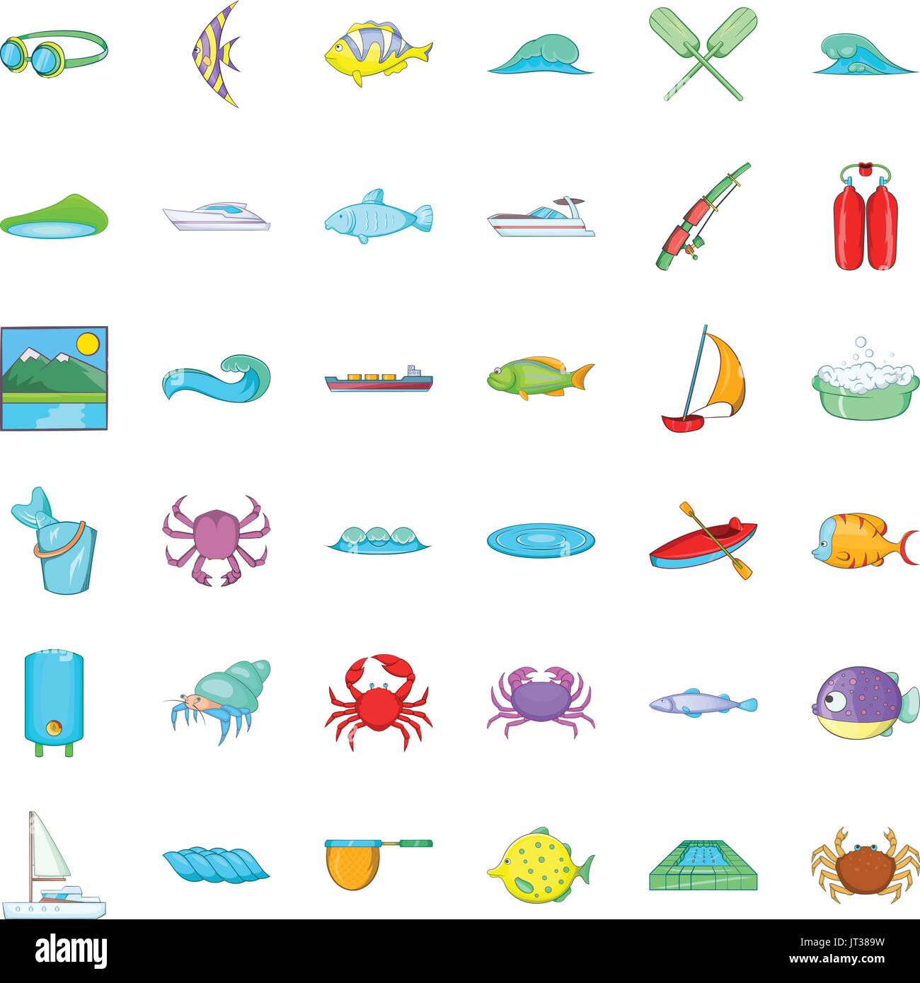 Clean water icons set, cartoon style Stock Vector Image & Art - Alamy