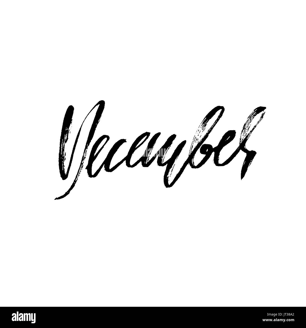 Hand drawn typography lettering. December. Month inscription. Vector ...