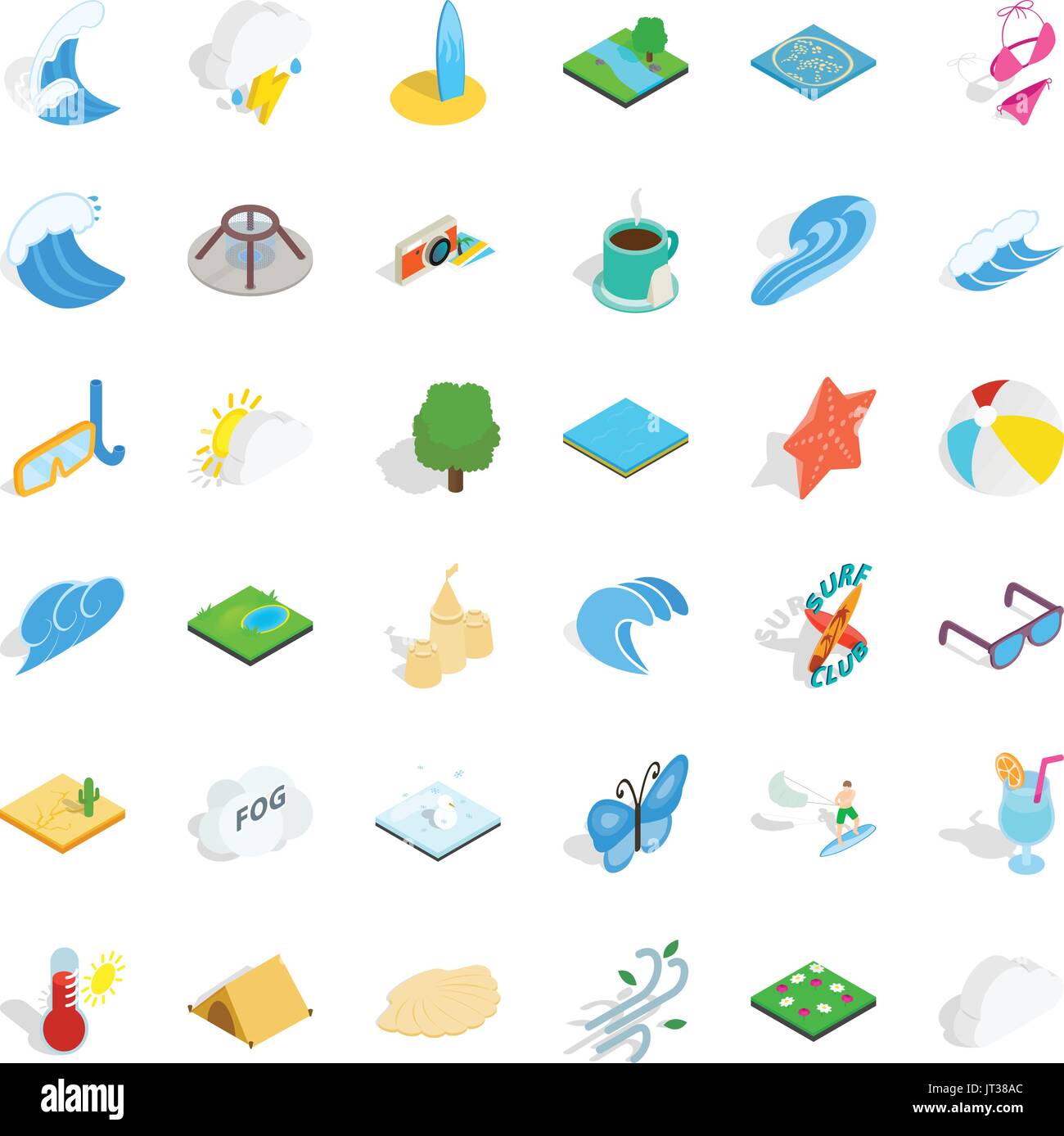 Rain water icons set, isometric style Stock Vector Image & Art - Alamy