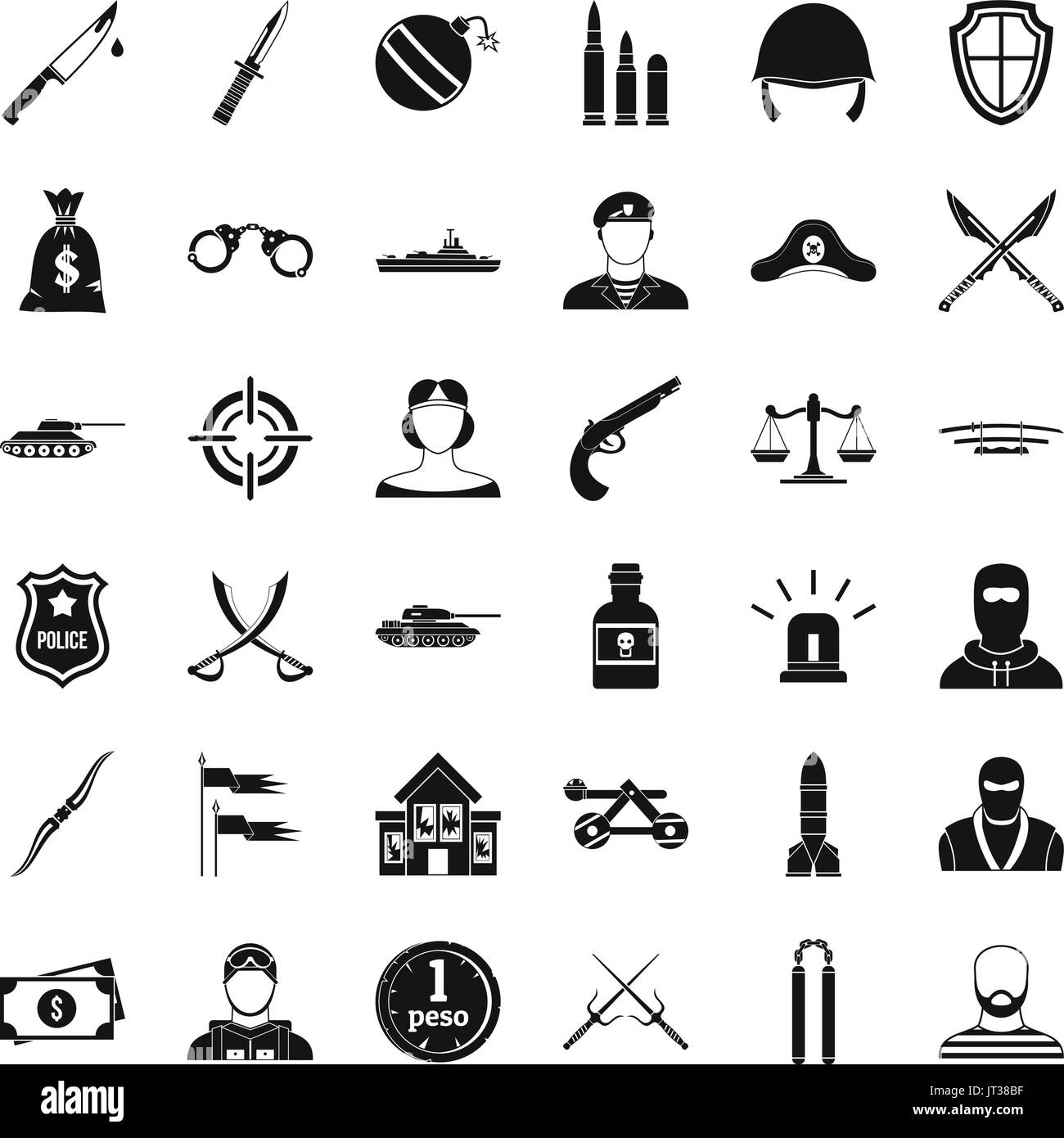 War weapon icons set, simple style Stock Vector Image & Art - Alamy