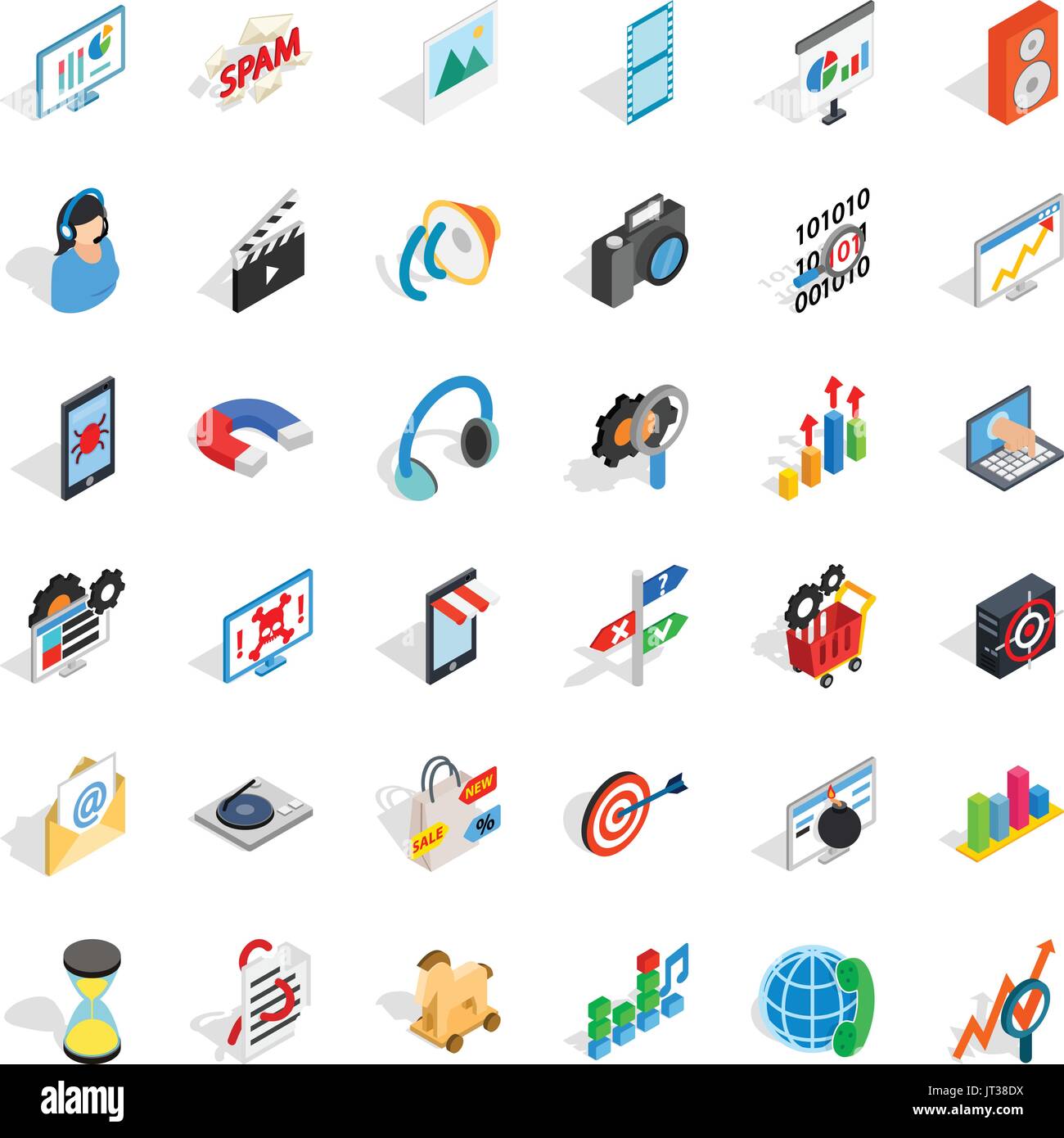 Web operation icons set, isometric style Stock Vector Image & Art - Alamy