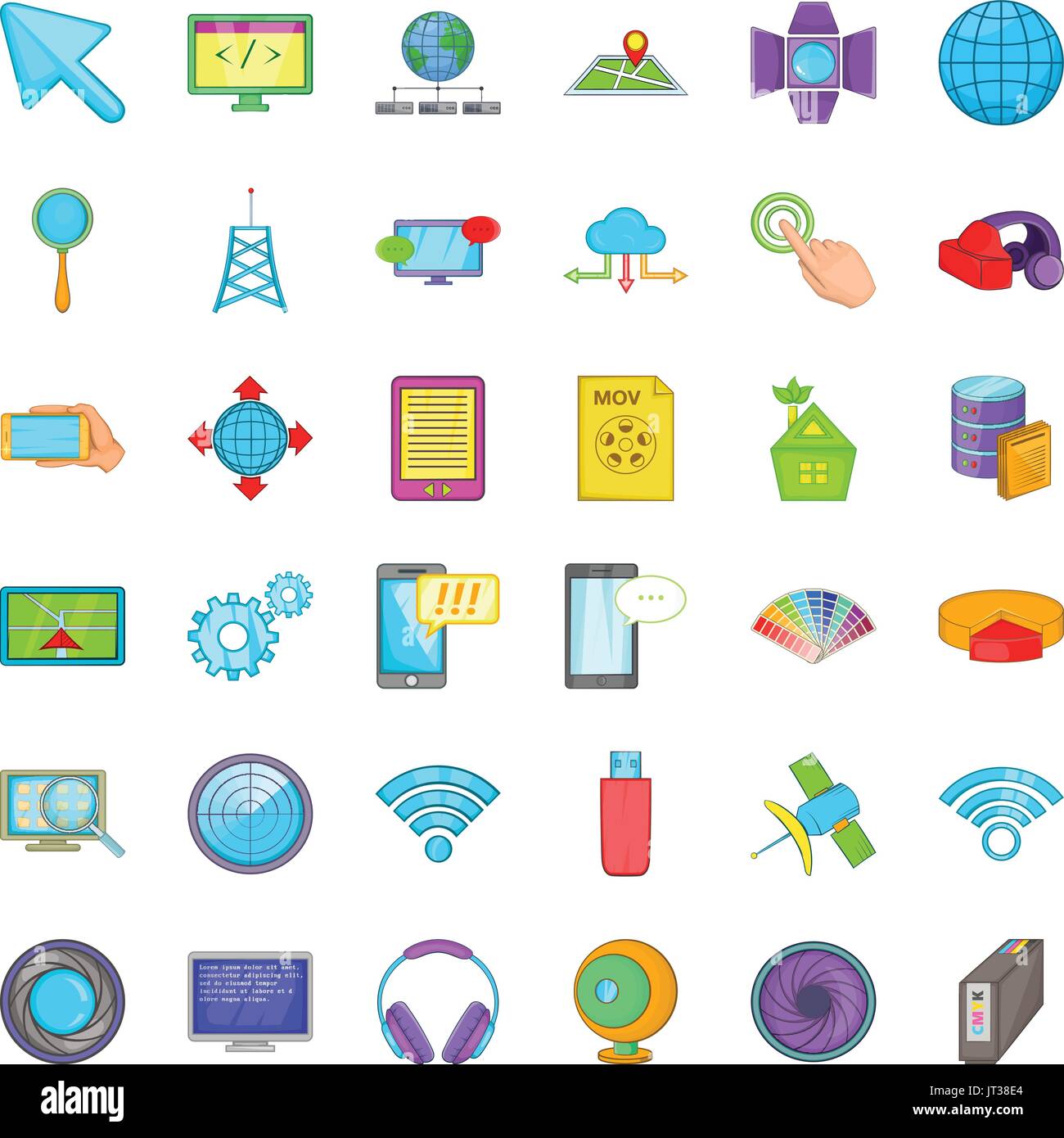 Web map icons set, cartoon style Stock Vector Image & Art - Alamy