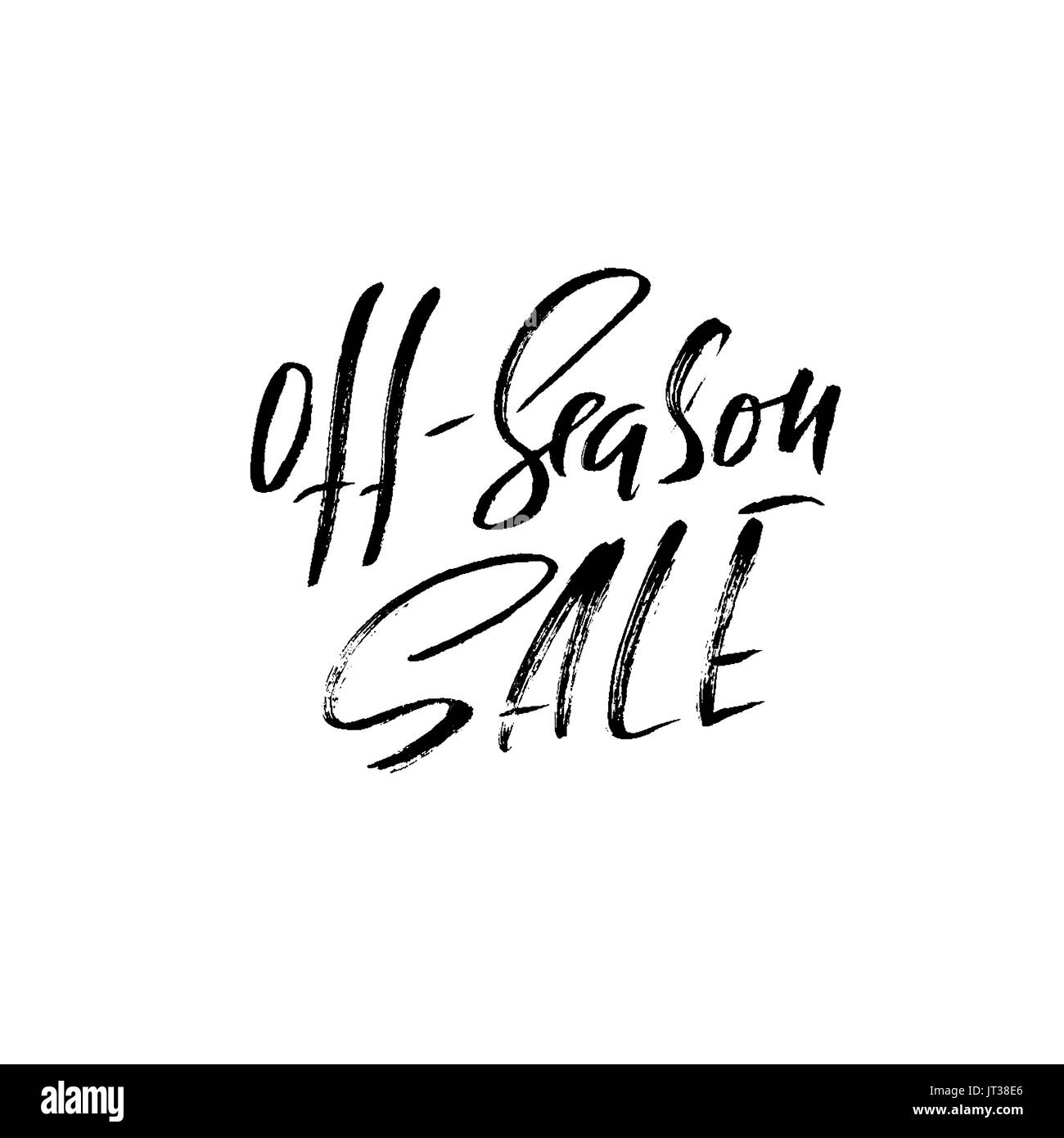 Off-season sale handwritten lettering. Grunge dry brush template ...