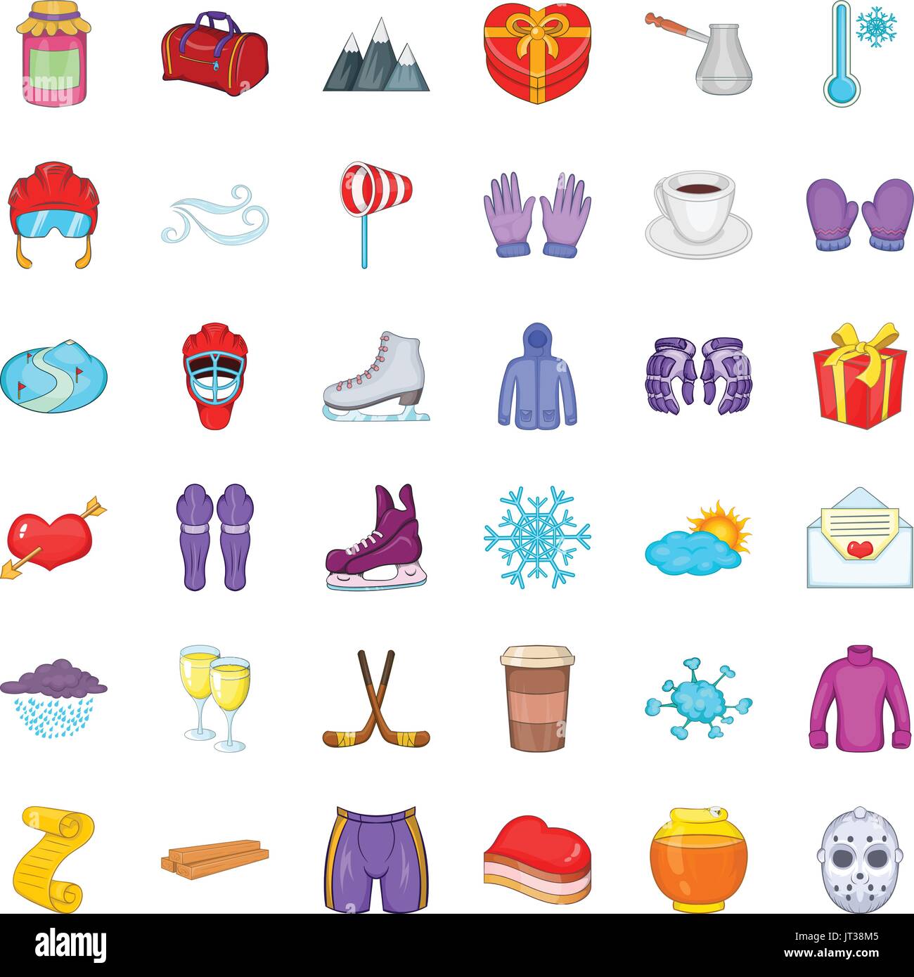 Winter frost icons set, cartoon style Stock Vector Image & Art - Alamy