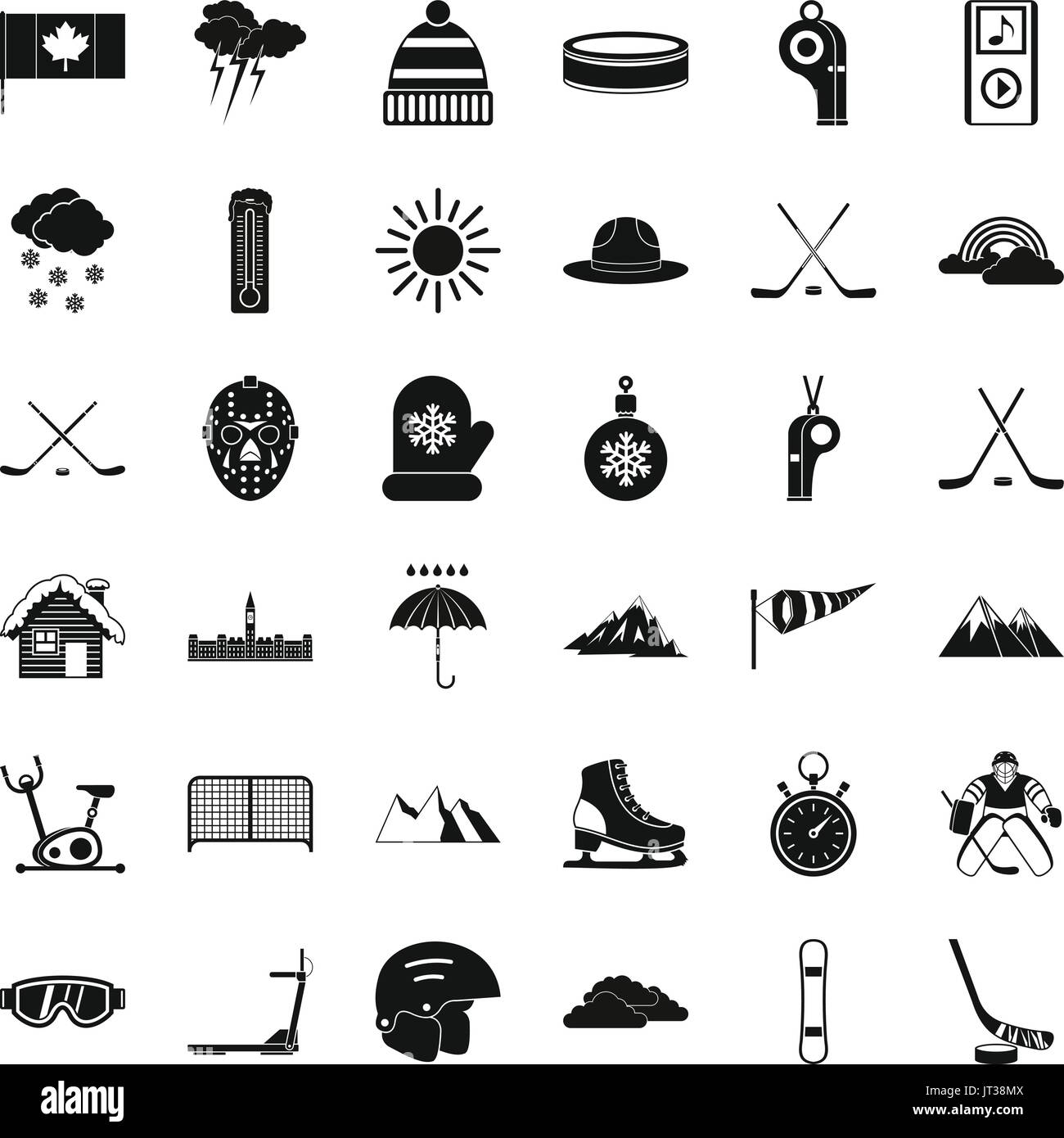 Winter forecast icons set, simple style Stock Vector Image & Art - Alamy