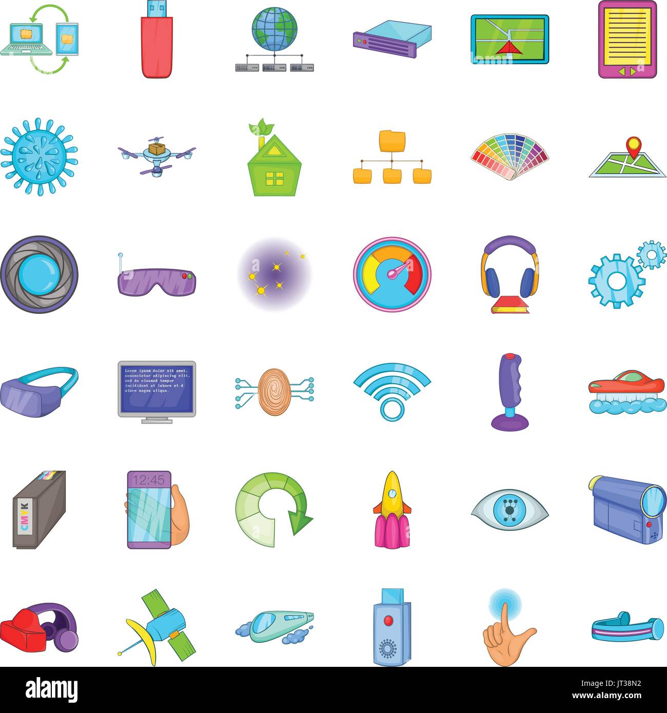 Radio technology icons set, cartoon style Stock Vector Image & Art - Alamy