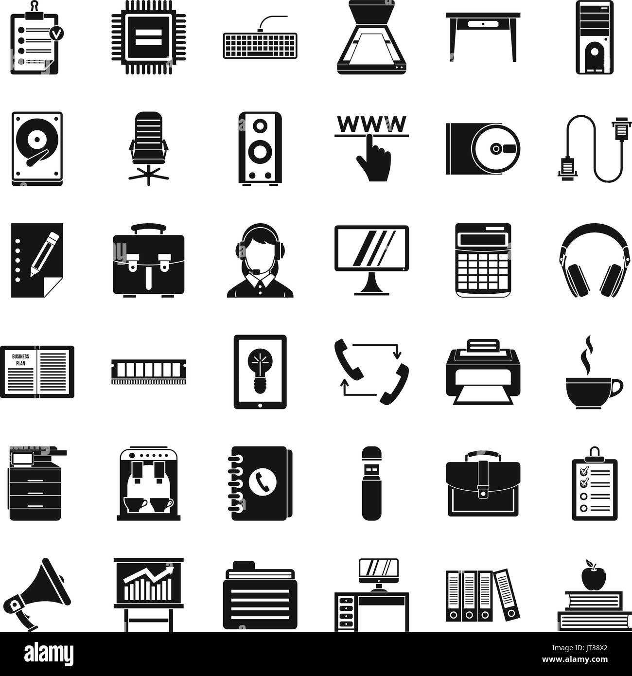 Work computer icons set, simple style Stock Vector Image & Art - Alamy