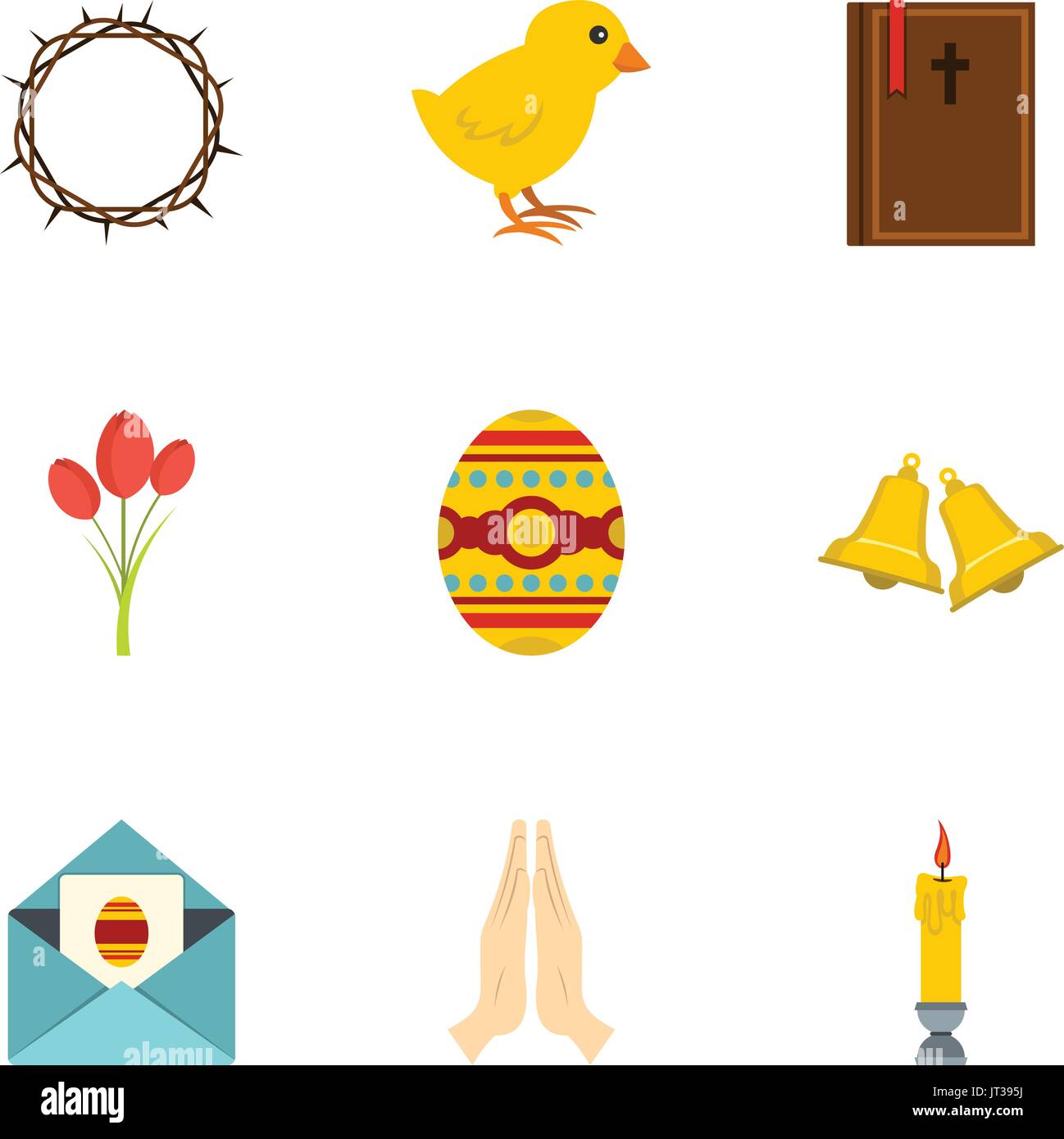 Holy Easter icon set, flat style Stock Vector Image & Art - Alamy