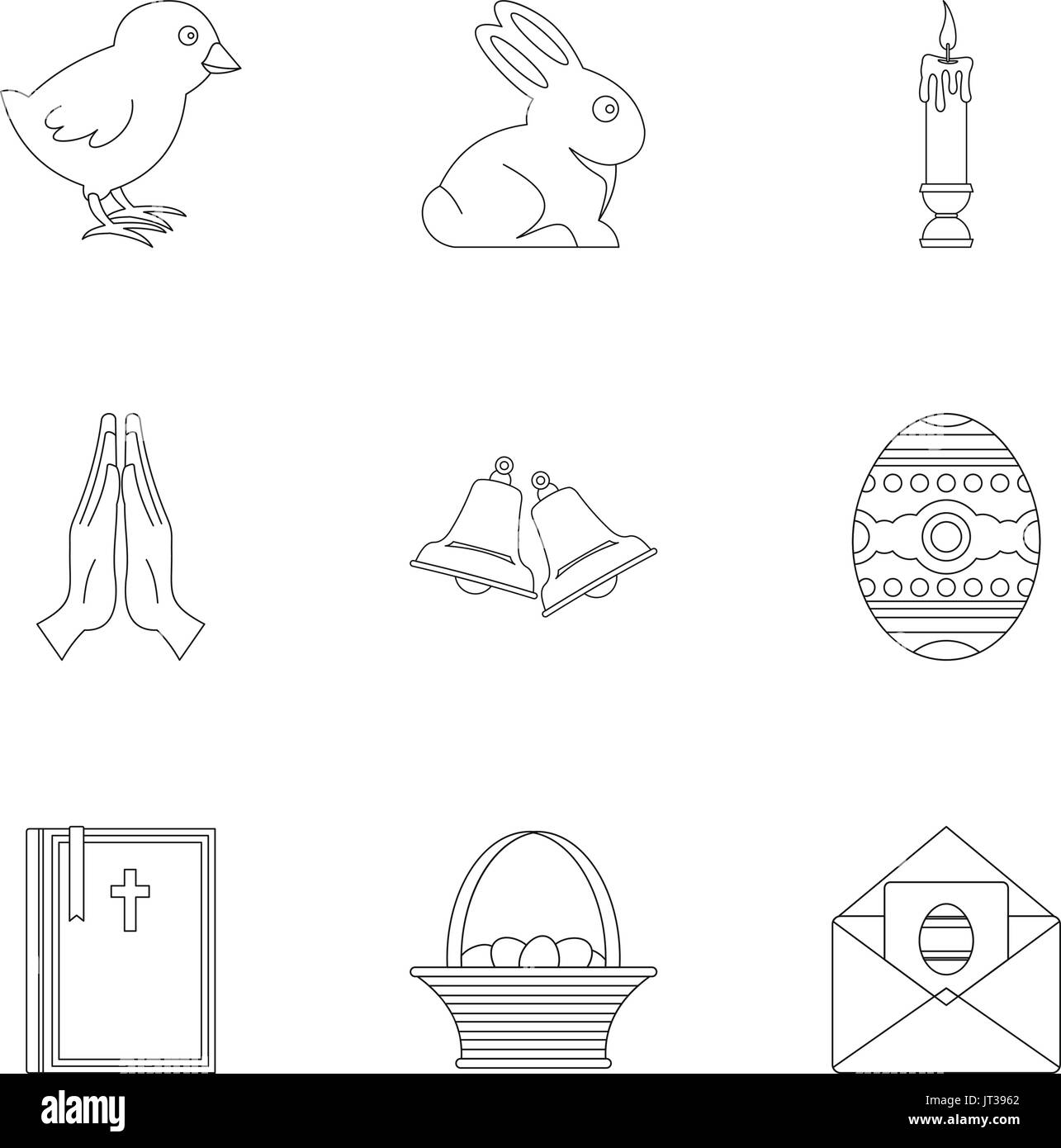 Easter day icon set, outline style Stock Vector Image & Art - Alamy
