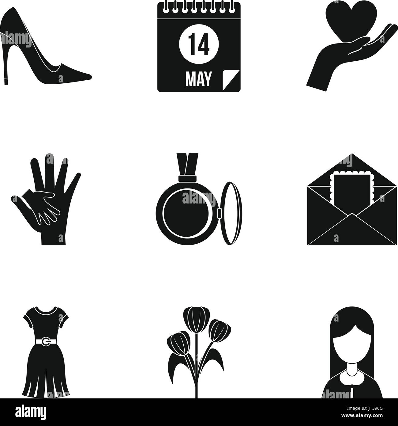 Happy mama day icon set, simple style Stock Vector Image & Art - Alamy