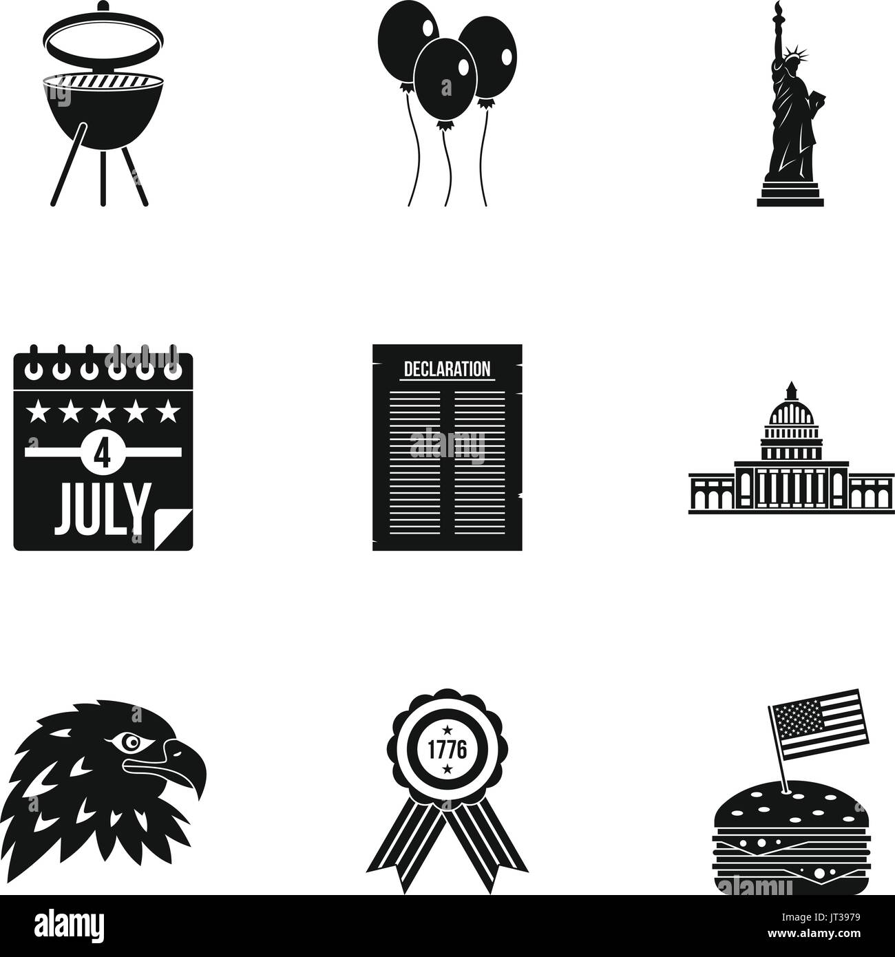 Independence day icon set, simple style Stock Vector Image & Art - Alamy