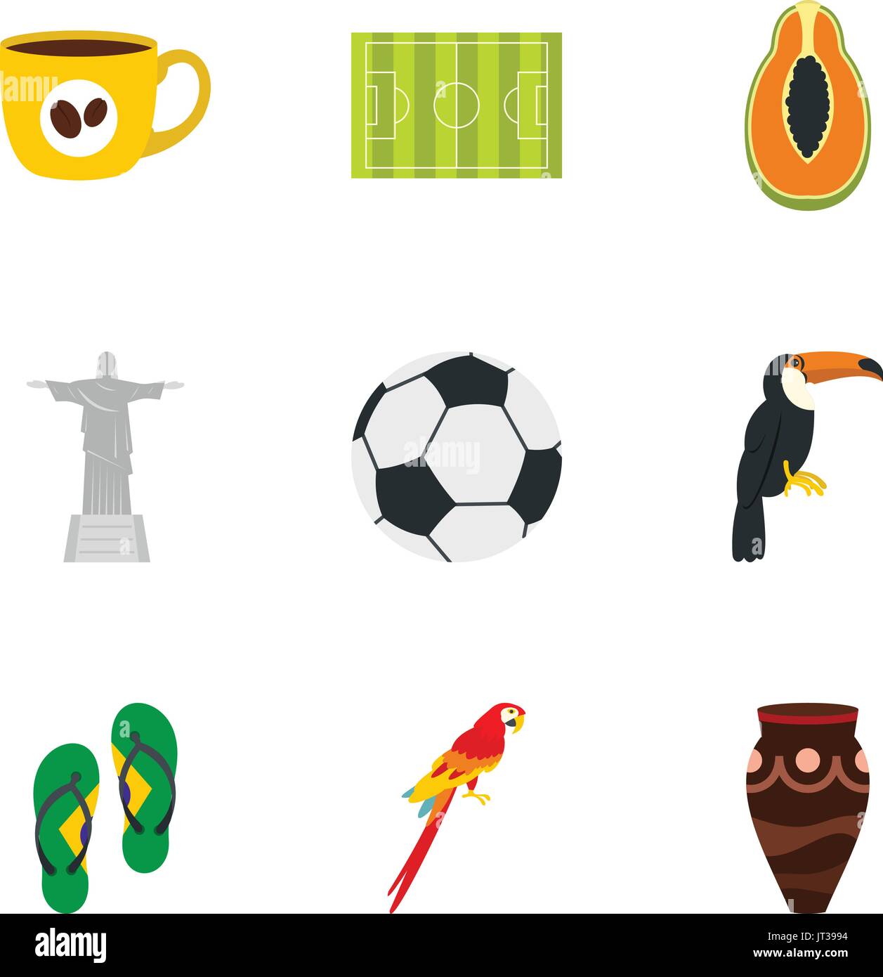 Symbols of Brasil icon set, flat style Stock Vector Image & Art - Alamy