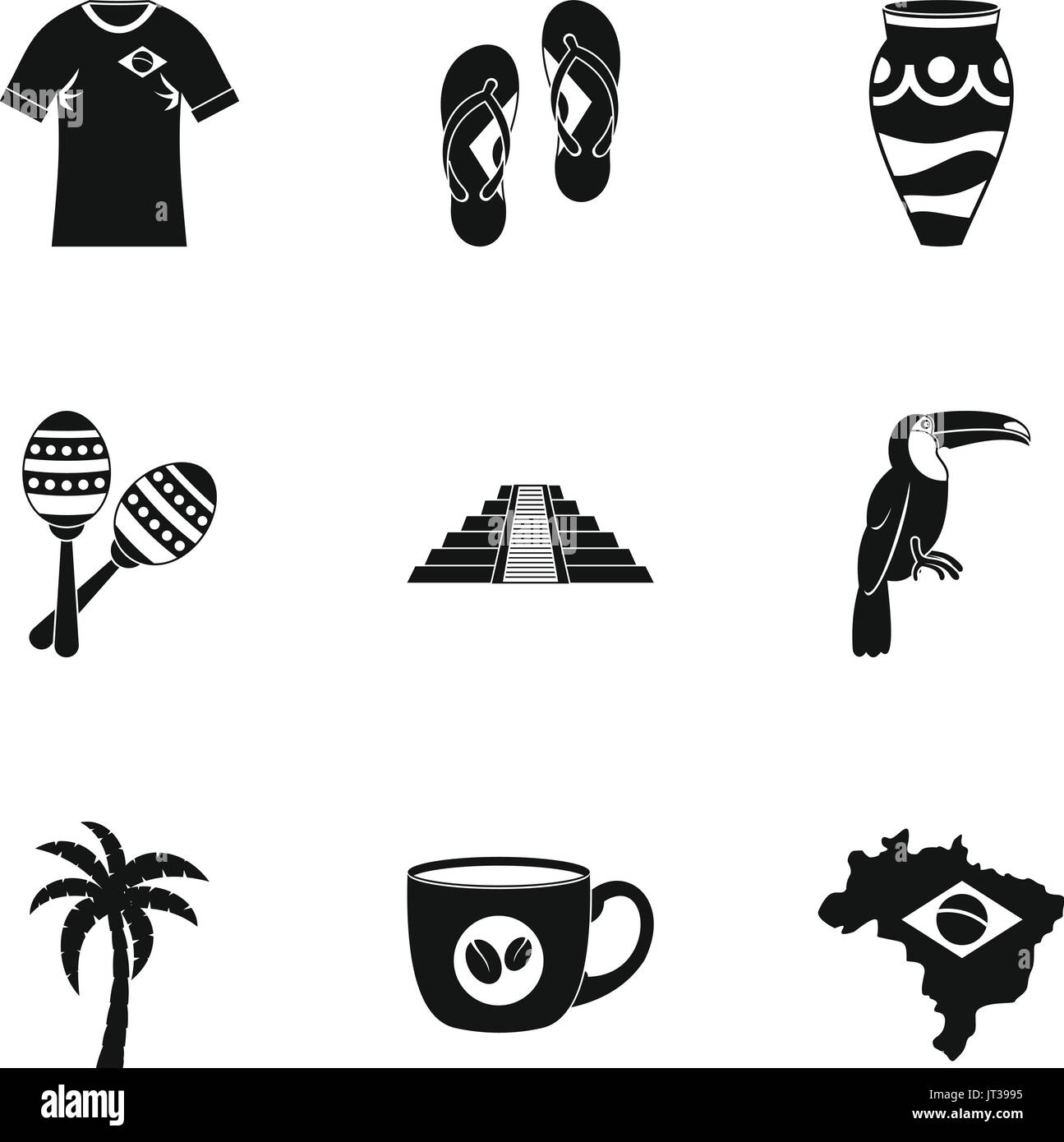 Symbols of Brasil icon set, simple style Stock Vector Image & Art - Alamy