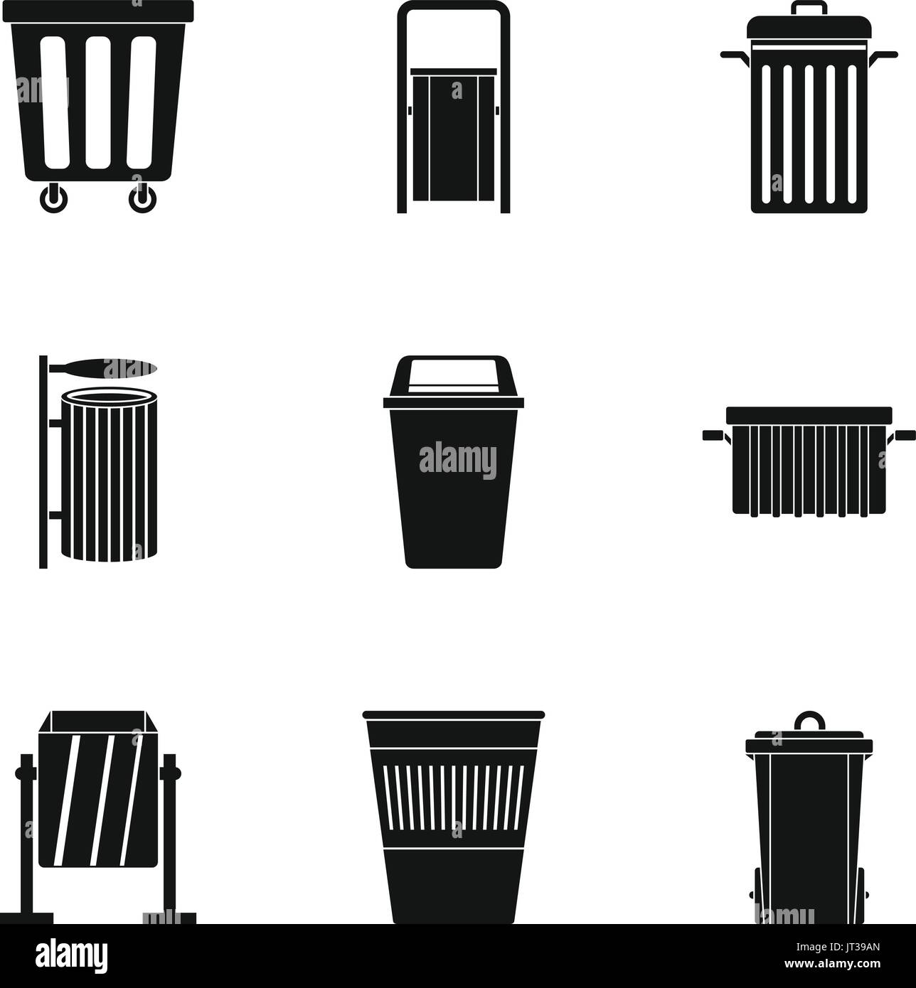 Garbage container icon set, simple style Stock Vector Image & Art - Alamy