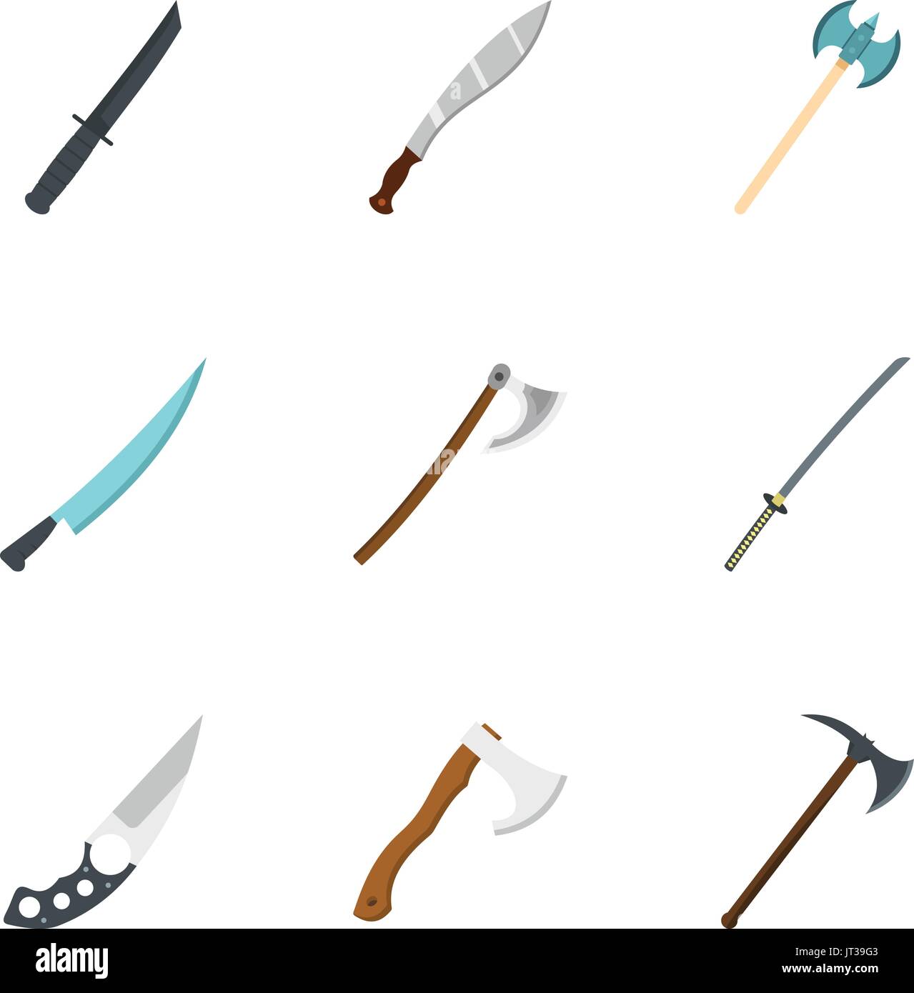 Military steel weapons icon set, flat style Stock Vector Image & Art ...