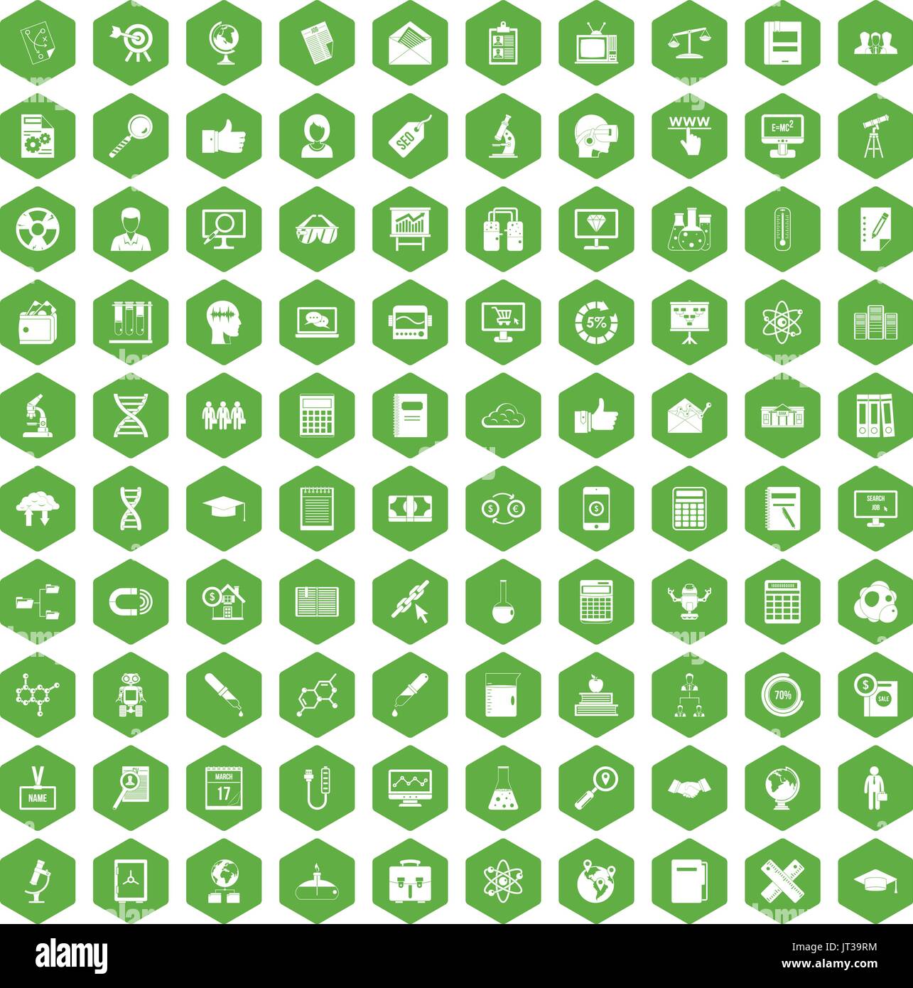100 analytics icons hexagon green Stock Vector Image & Art - Alamy