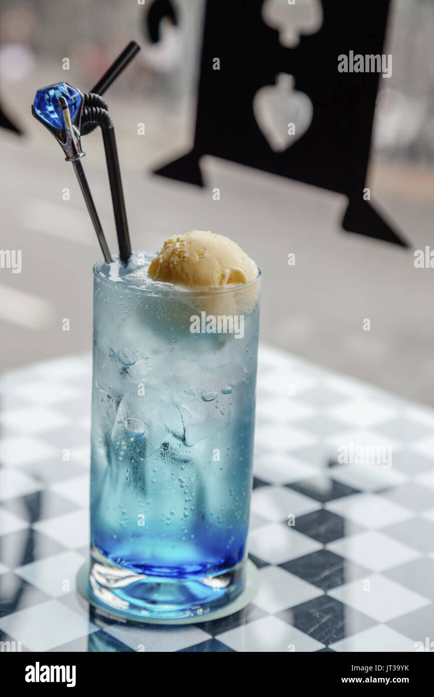 ice cream and juice Stock Photo - Alamy