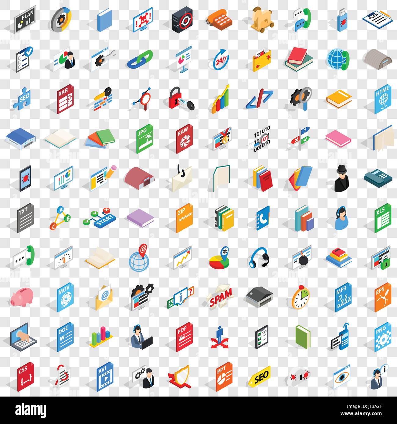 100 Software Icons Set Isometric 3d Style Stock Vector Image And Art Alamy