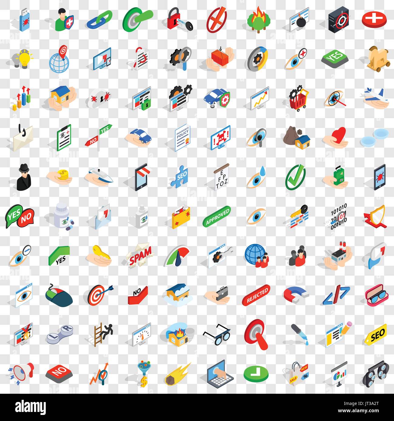 100 solution icons set, isometric 3d style Stock Vector Image & Art - Alamy