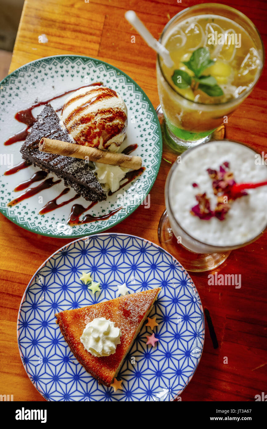 Layered juice and cake Stock Photo - Alamy