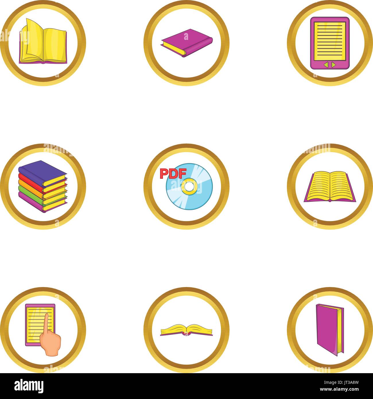 Ebook icons set, cartoon style Stock Vector Image & Art - Alamy