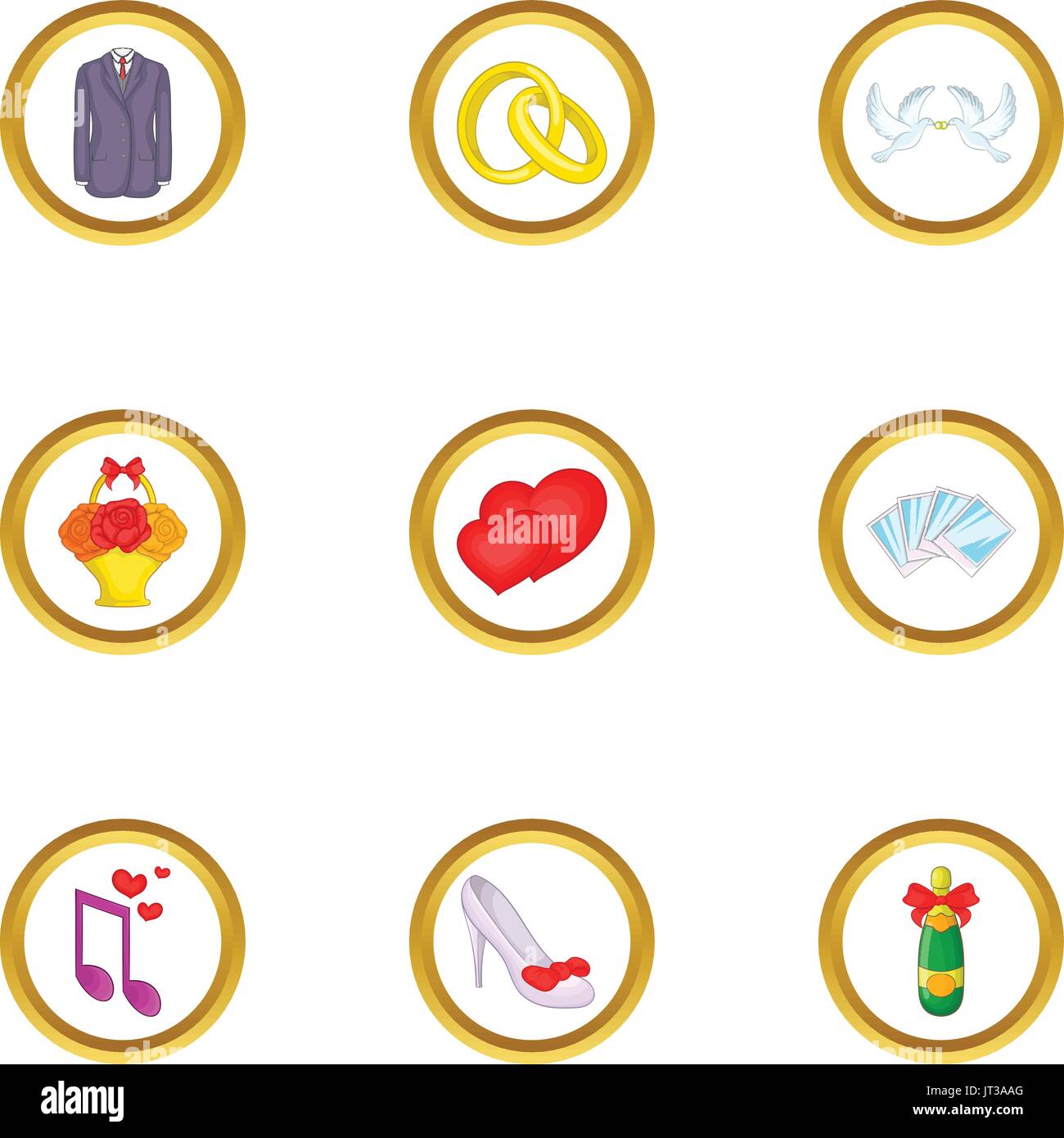 Wedding things icons set, cartoon style Stock Vector Image & Art - Alamy