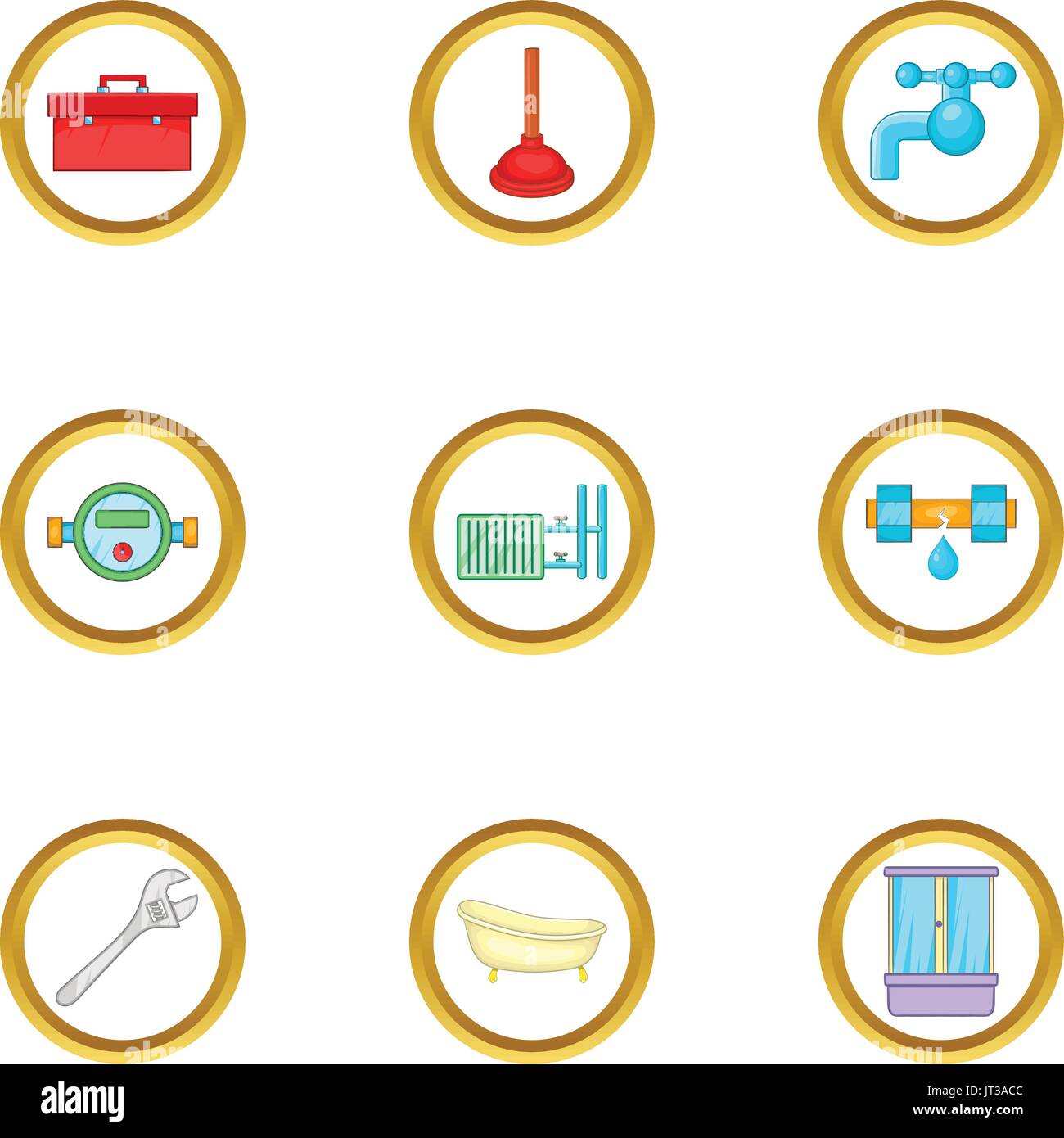 Plumbing things icons set, cartoon style Stock Vector Image & Art - Alamy