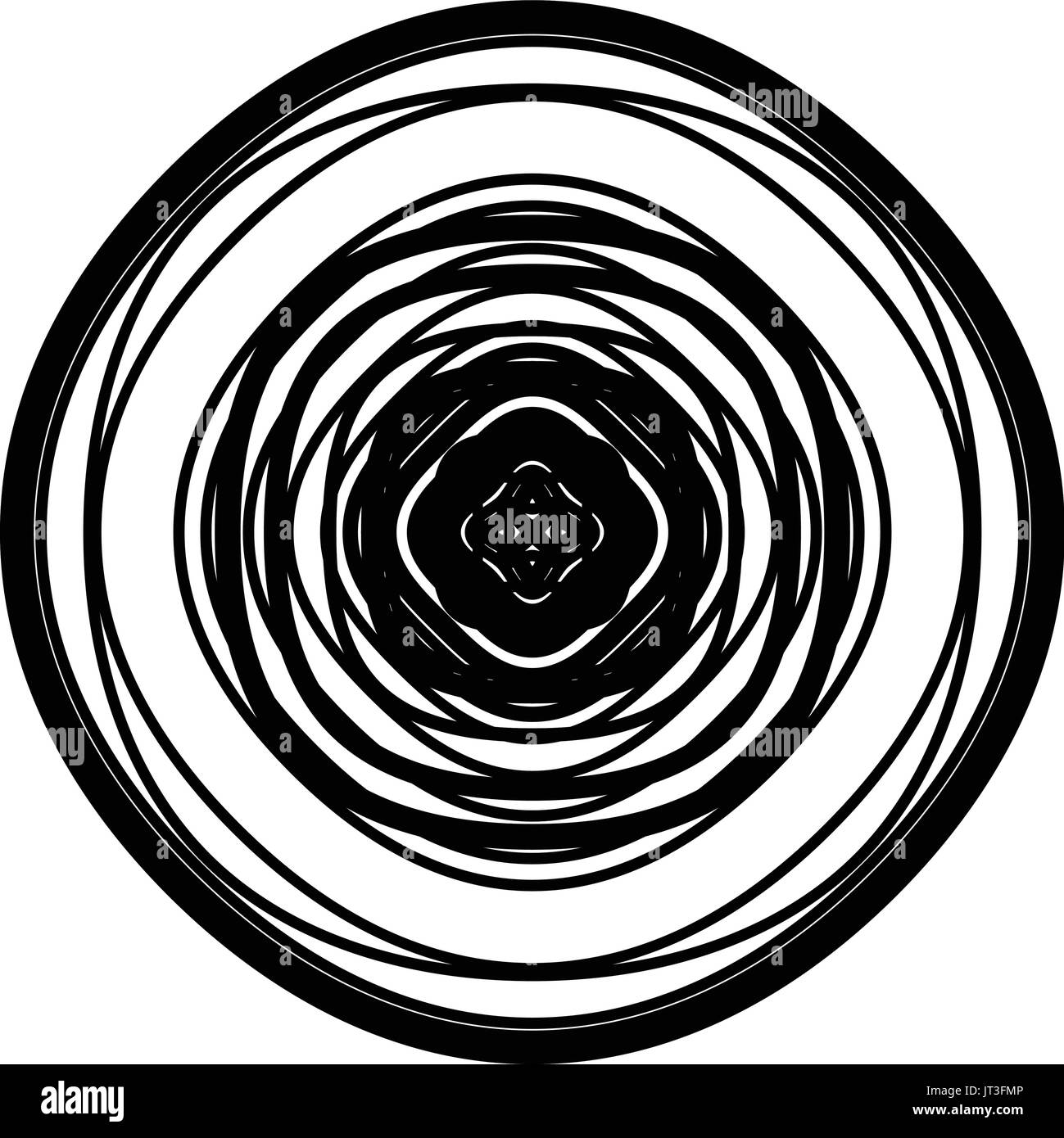 Circular geometric element. Concentric radial limes abstract motif ...